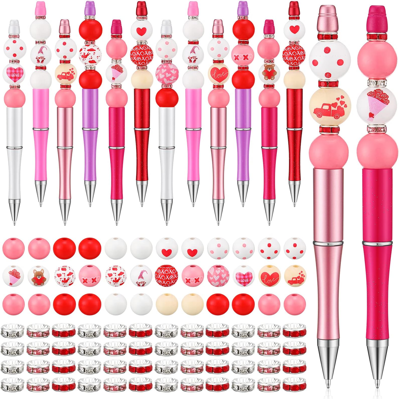 Amazon.com : Valentine's Day Heart Shaped Ballpoint Pens Retractable ...