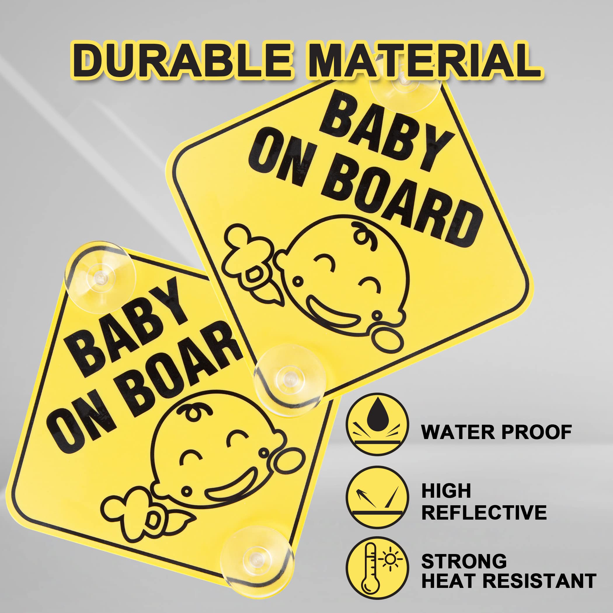 Snapklik.com : CARTMAN 2 Pack Reflective Baby On Board Sign, 5x5 Inch ...