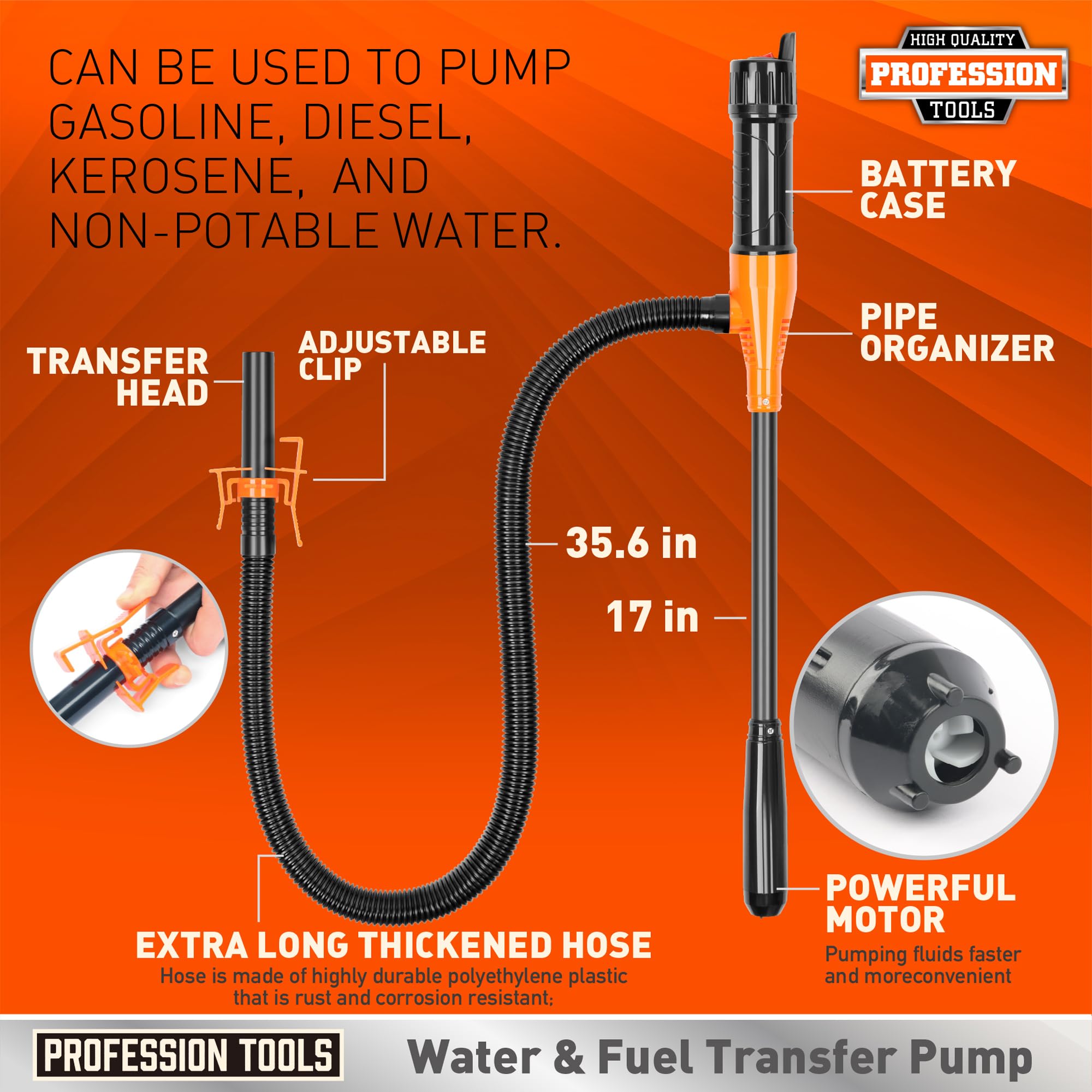 Snapklik.com : Portable Power Battery Pump, 2.4 GPM, Portable Fuel ...