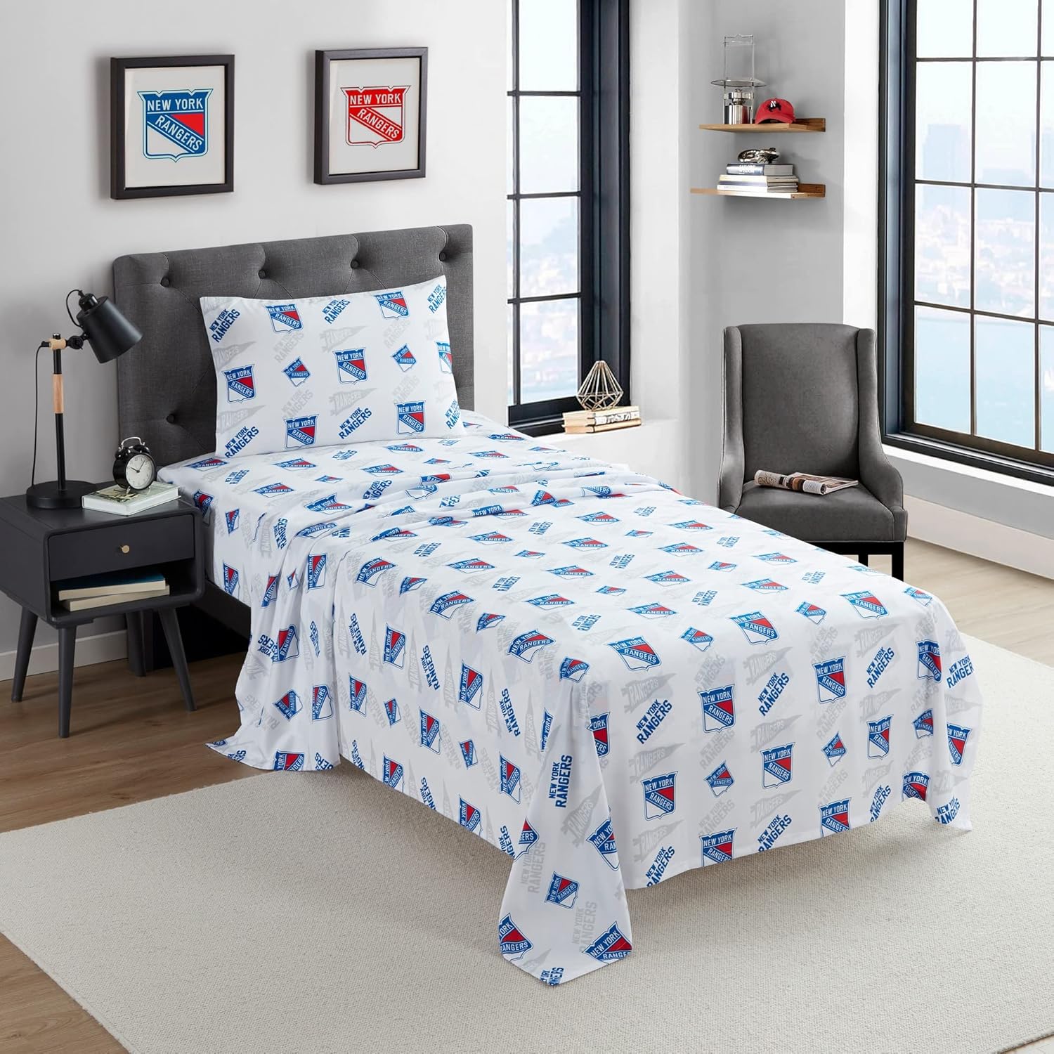 Amazon.com: Officially Licensed New York Rangers NHL Twin Size Sheet ...