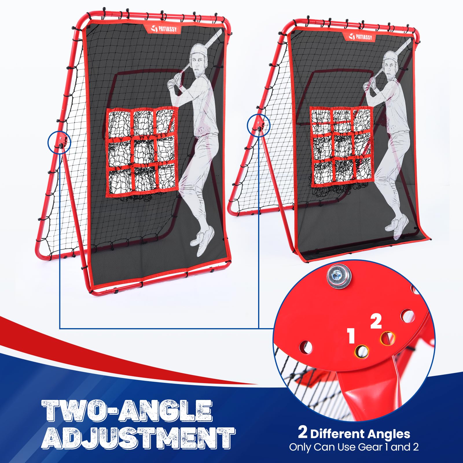 Snapklik.com : Patiassy 2-in-1 Baseball Rebounder Net & Pitching Net ...