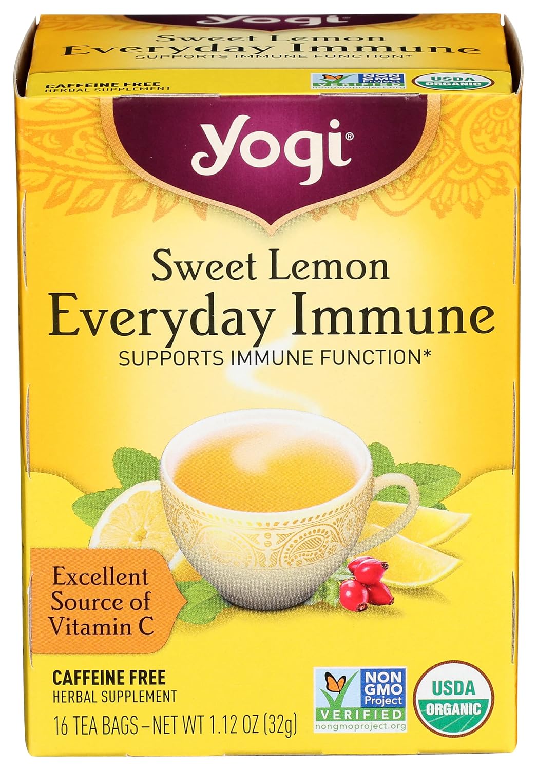 Amazon.com : Yogi Tea Organic Sweet Lemon Immune Everyday Tea, 16 CT ...