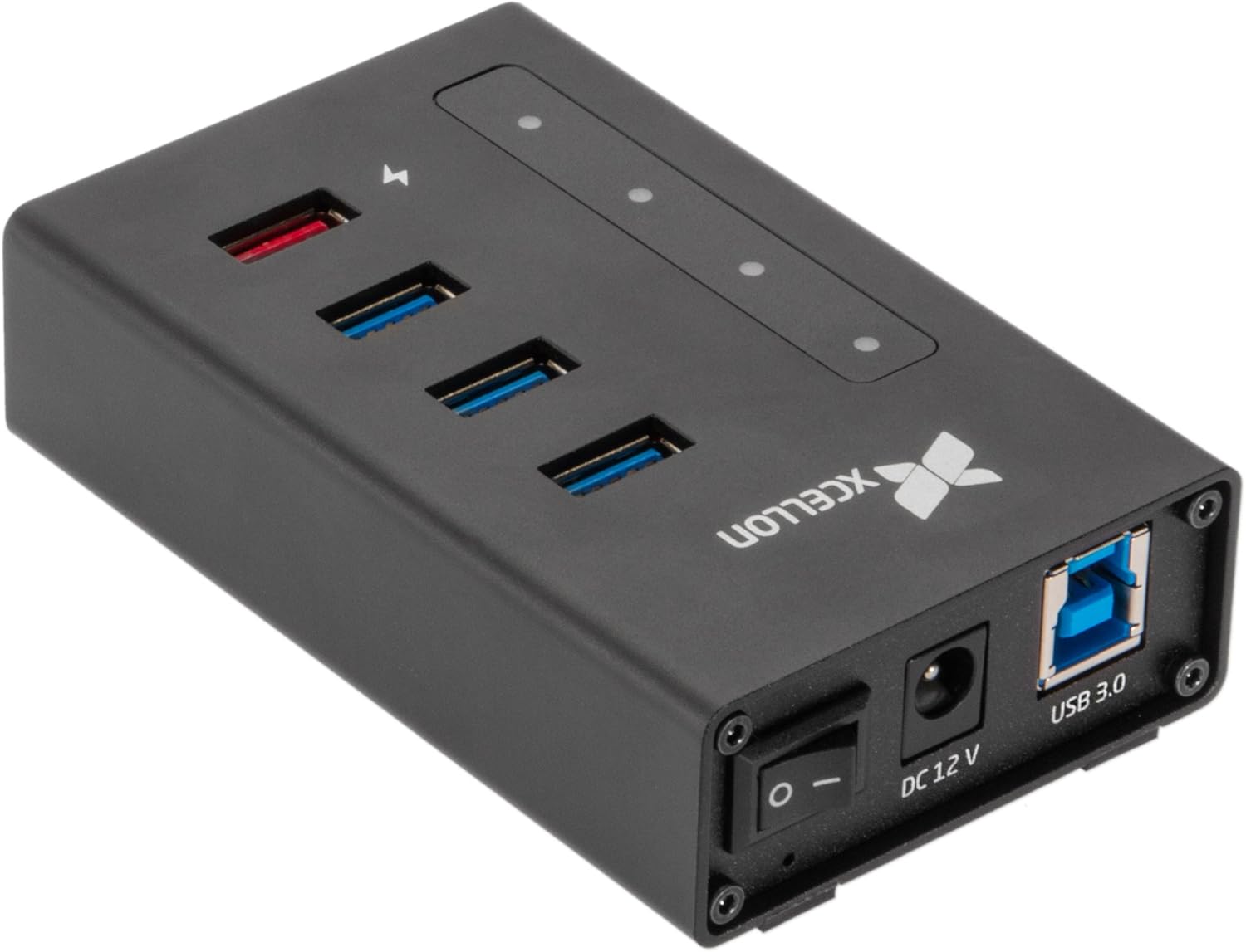 Amazon.com: Xcellon 4-Port Powered USB 3.0 Slim Aluminum Hub with 1 ...