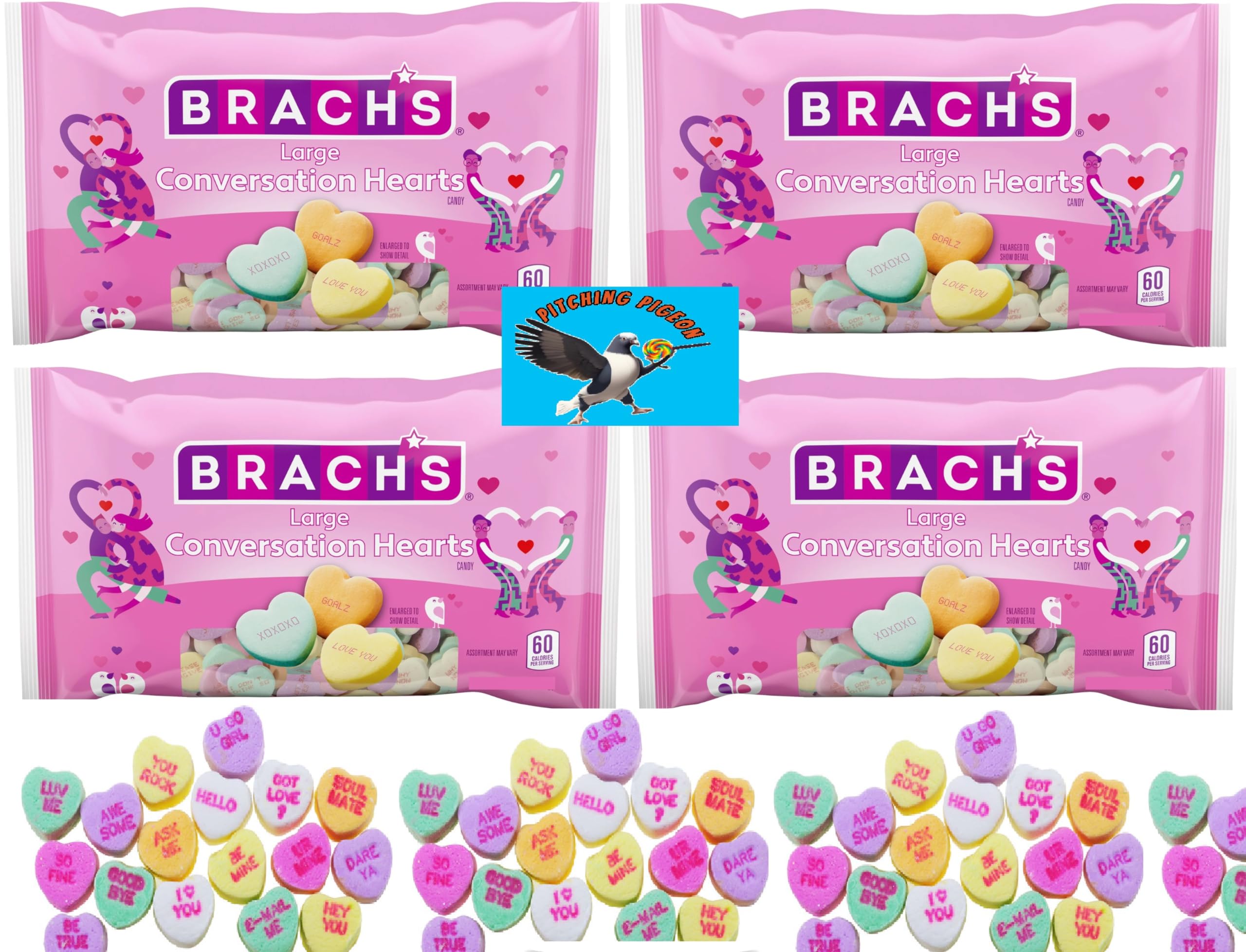Amazon.com : Large Conversation Hearts Valentine's Day Hard Candy 35 ...