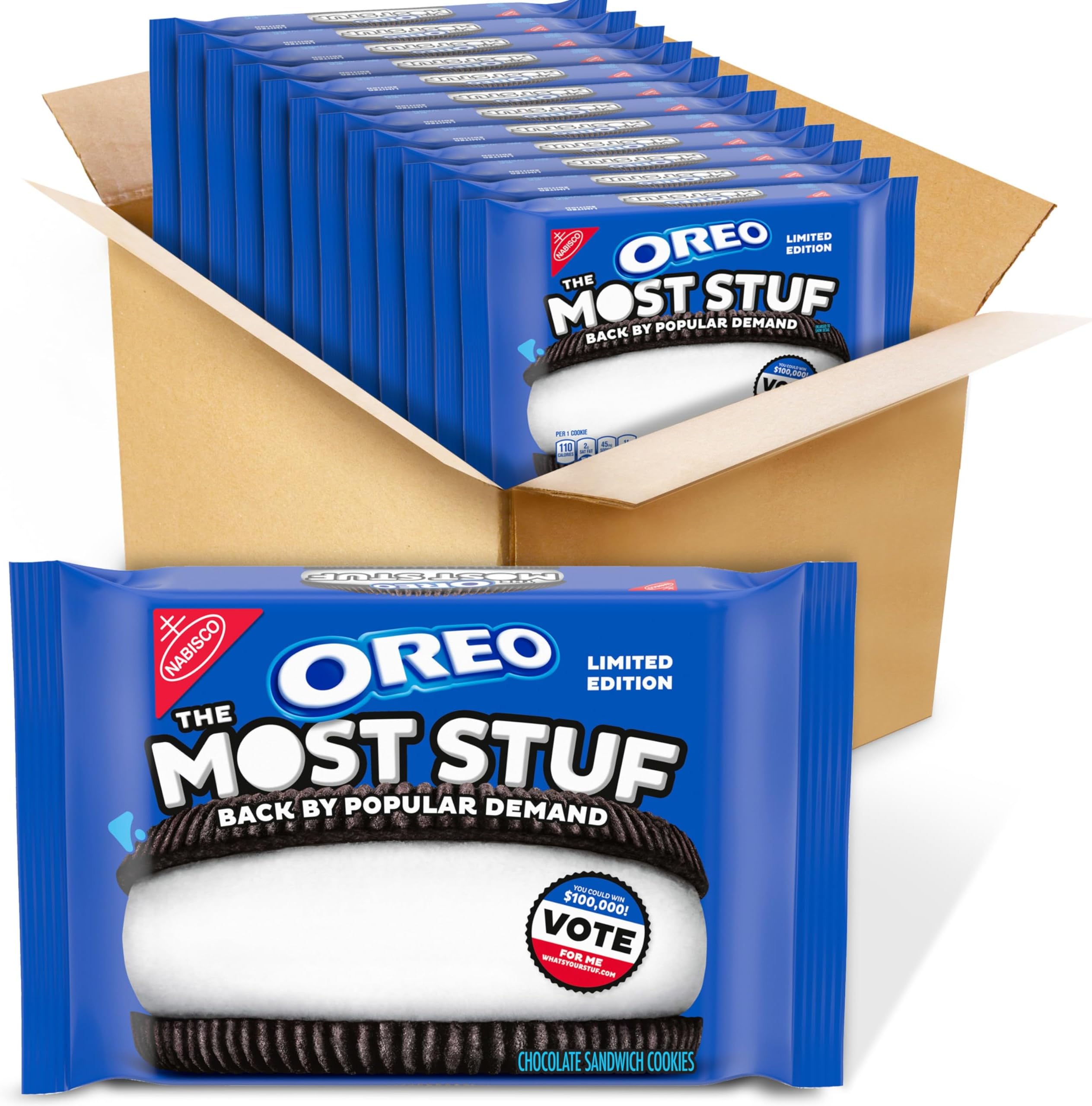 Amazon.com: OREO Double Stuf Golden Sandwich Cookies, King Size, 12 ...