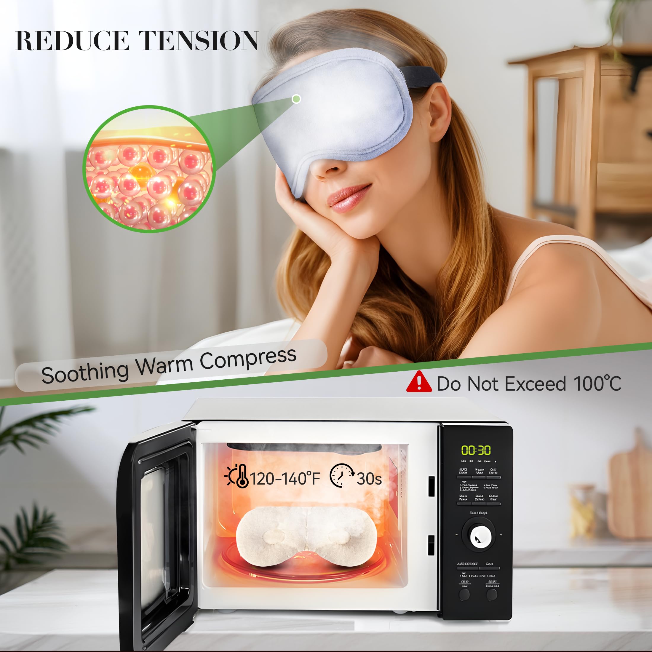 Snapklik.com : Heated Eye Mask 2-Packs, Microwave Activated Warm Eeye ...
