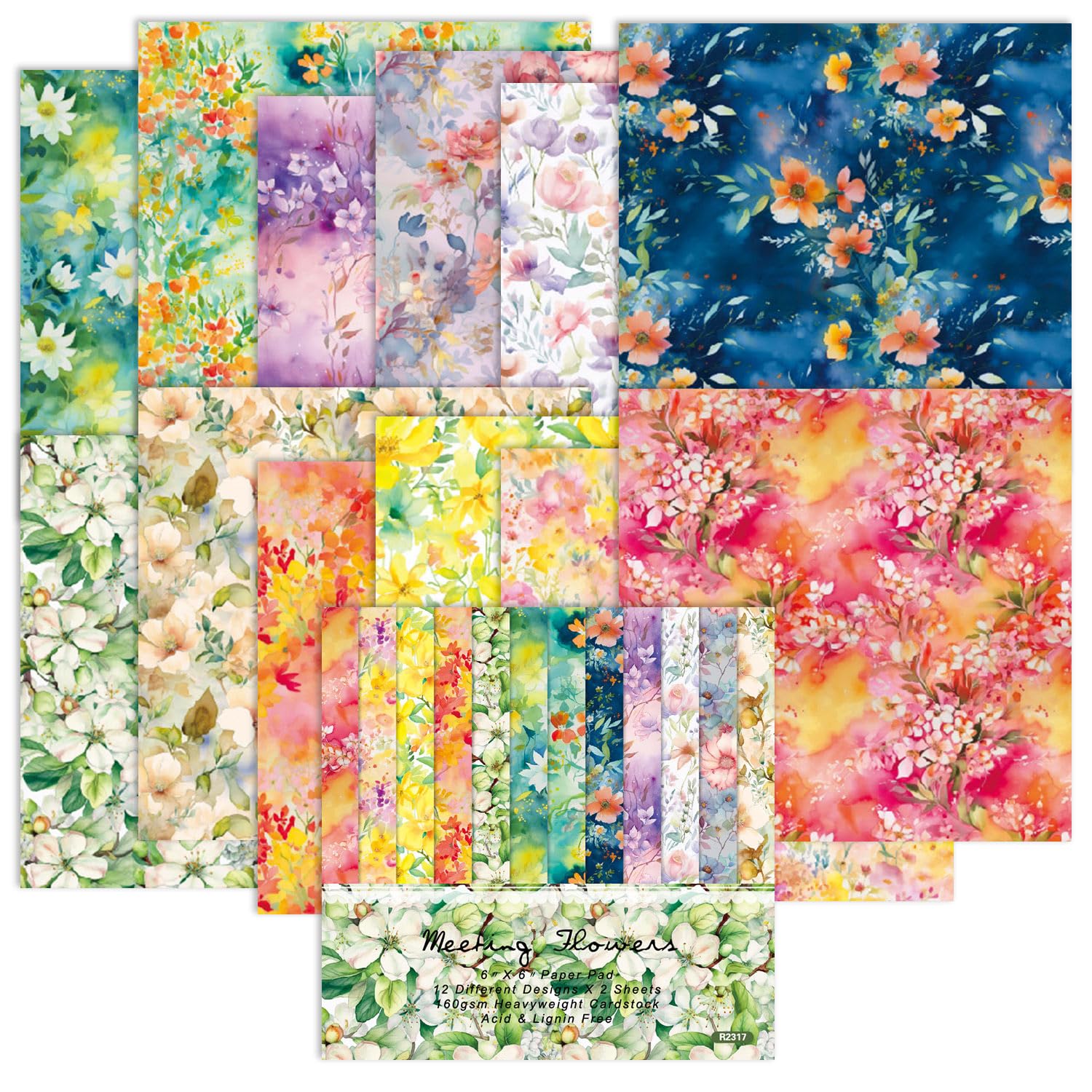 Snapklik.com : Vintage Floral Scrapbook Paper Pad Flower Patterned ...