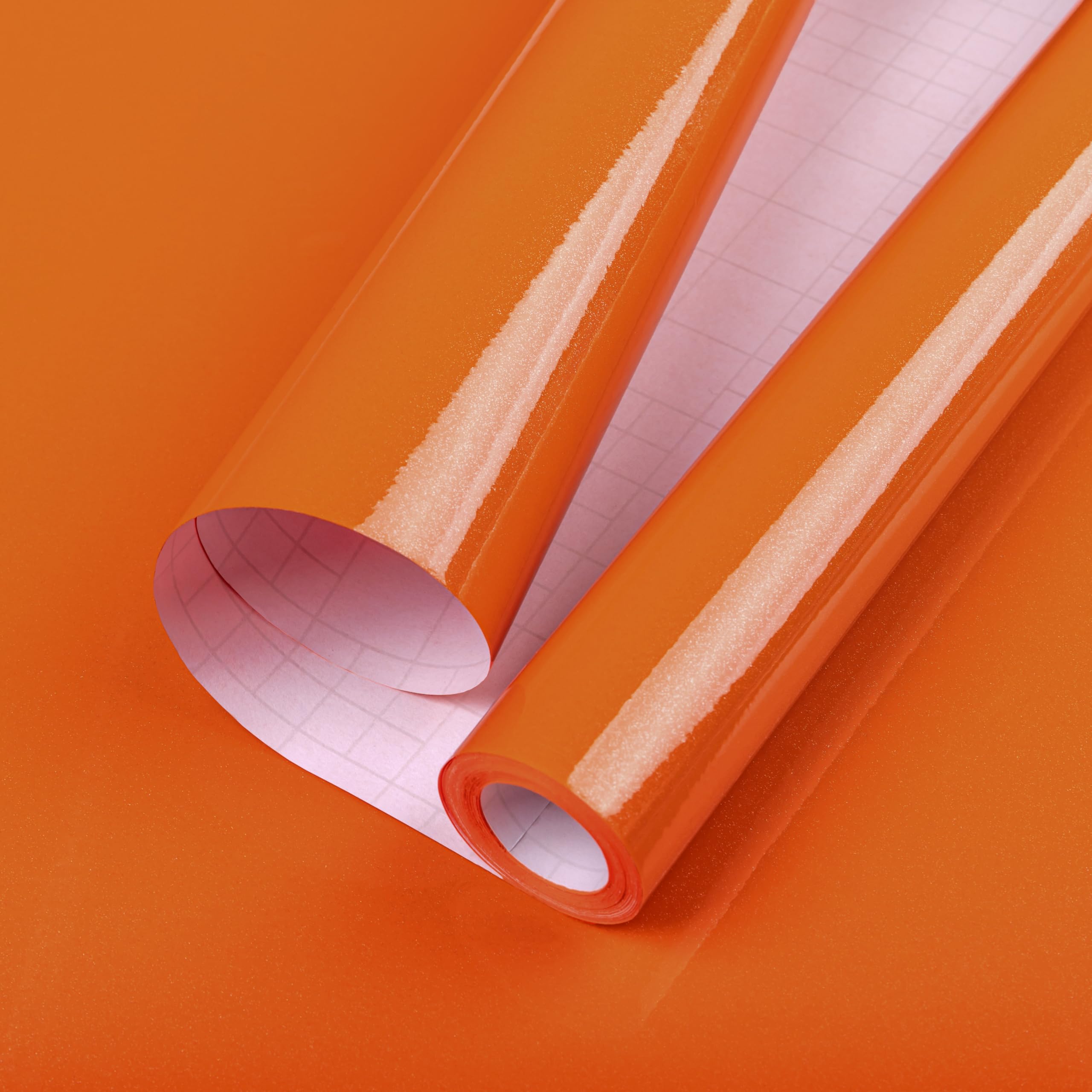 Hode Matt Orange High Gloss Vinyl Wrap for Furniture, Waterproof Sticky ...