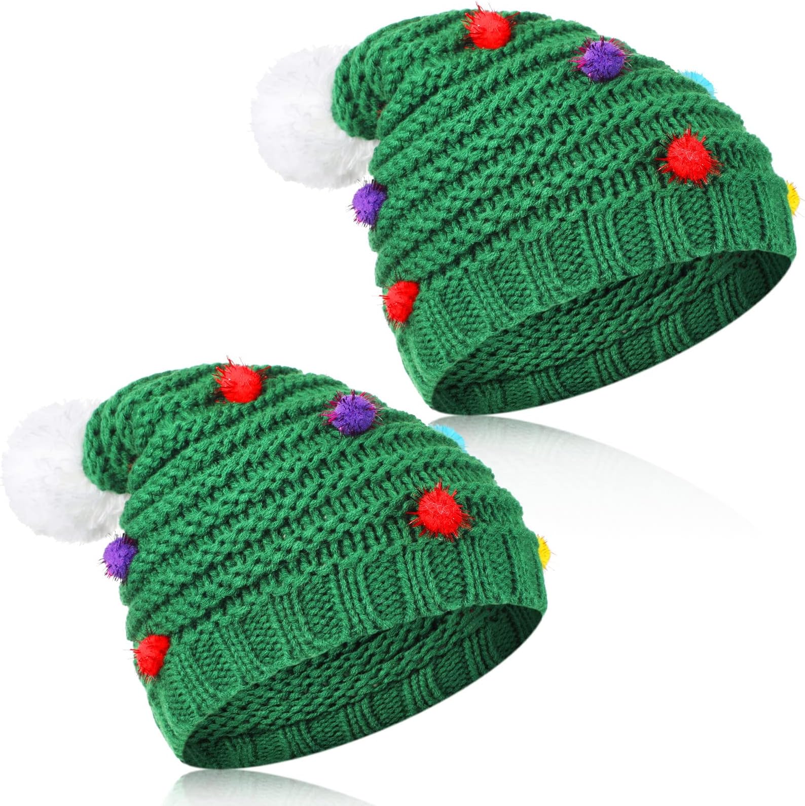 Amazon.com: Jeyiour Christmas Tree Hats Winter Knitted Crochet Beanie ...