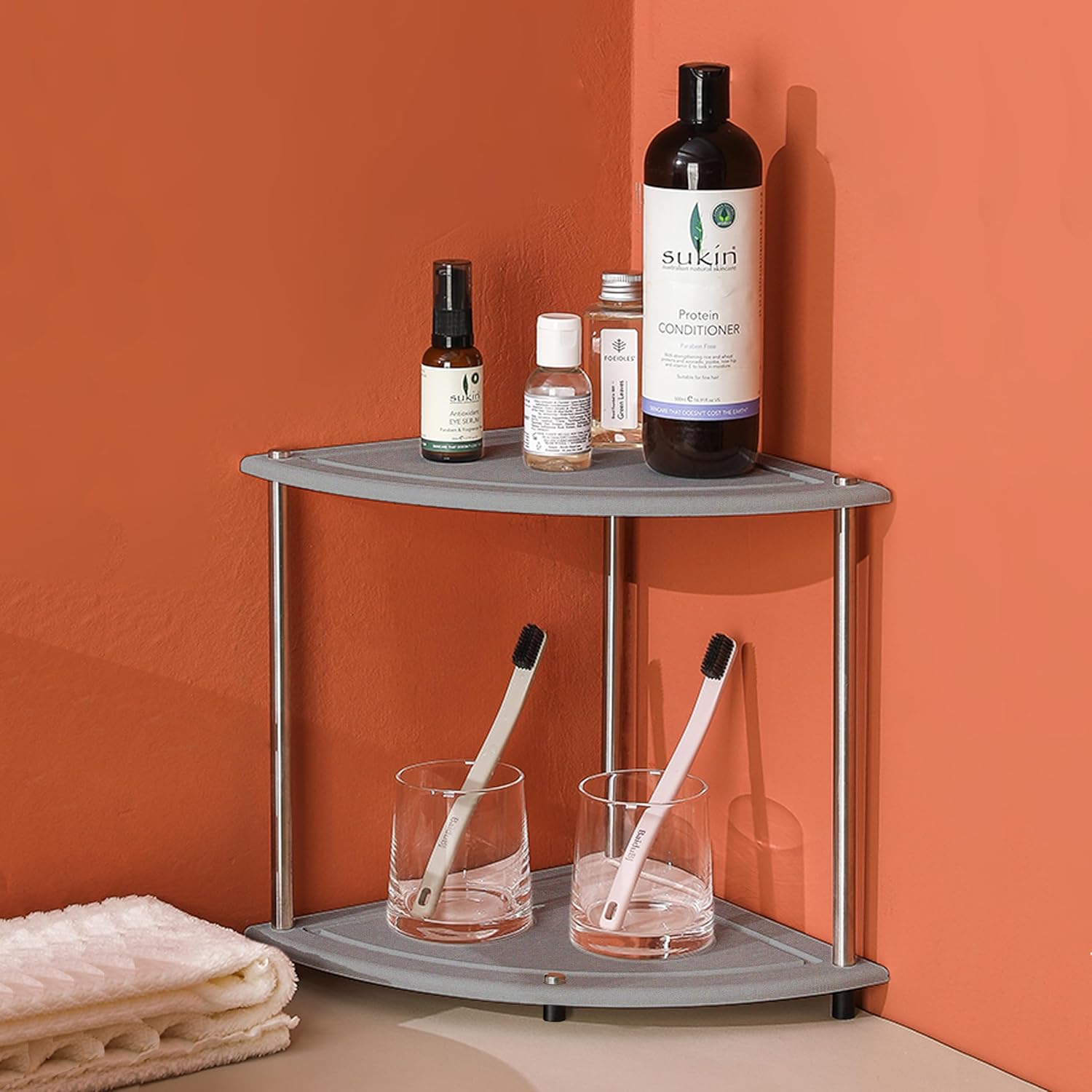 Amazon.com - 2-Tier Instant Dry Corner Sink Caddy, Stone Sink Caddy, 9 ...