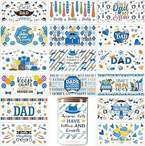 Amazon.com: Kosiz 16 Sheet Father's Day UV DTF Cup Wrap Transfer ...