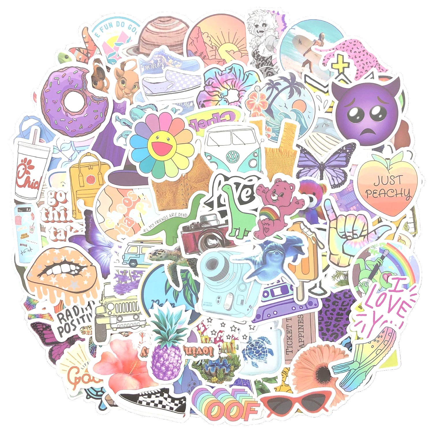 146 Pcs Vsco Stickers Vinyl Trendy Aesthetic Sticker Vsco Beach ...