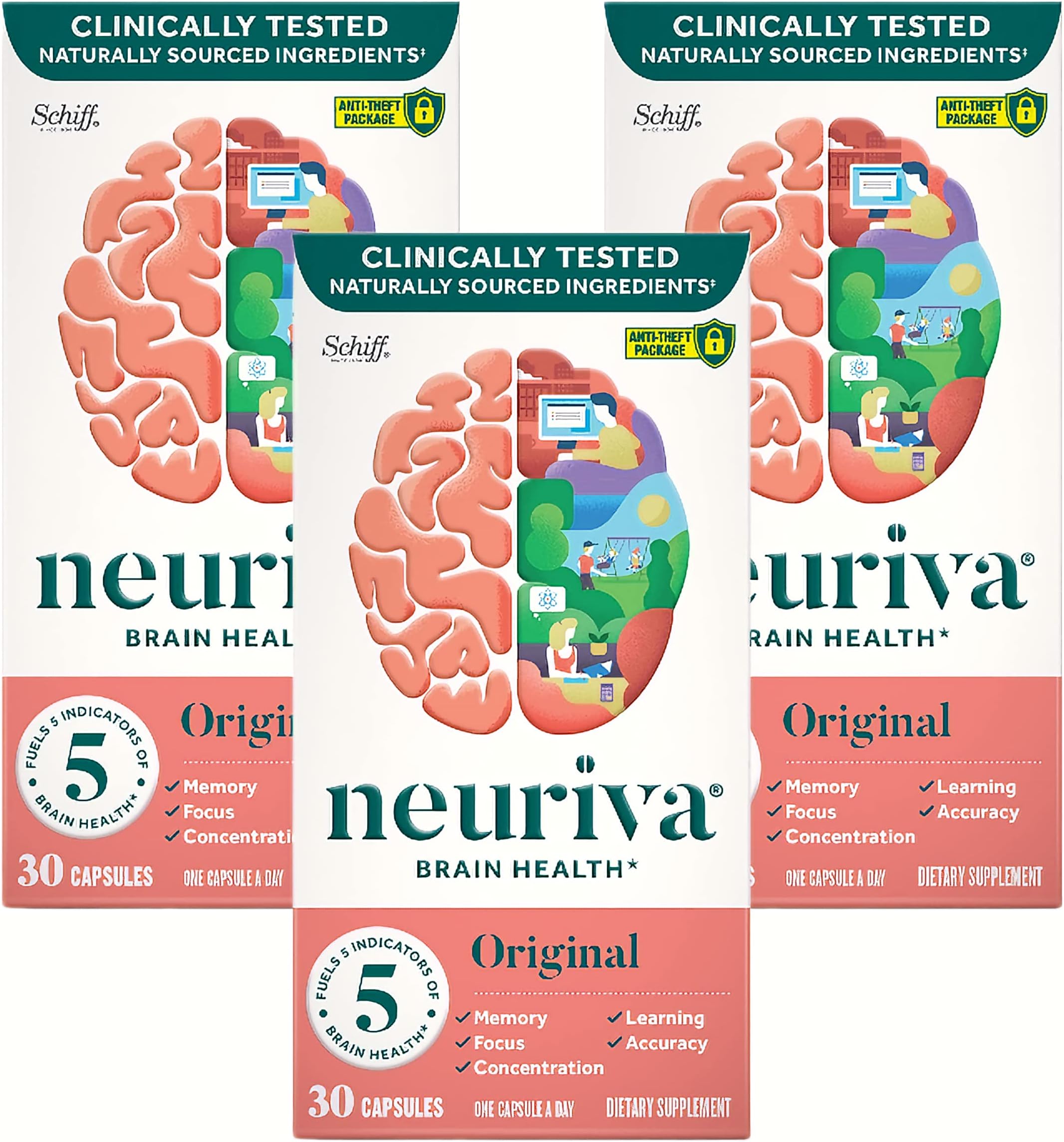 Amazon.com: NEURIVA Original Brain Performance (30 Count), Brain ...