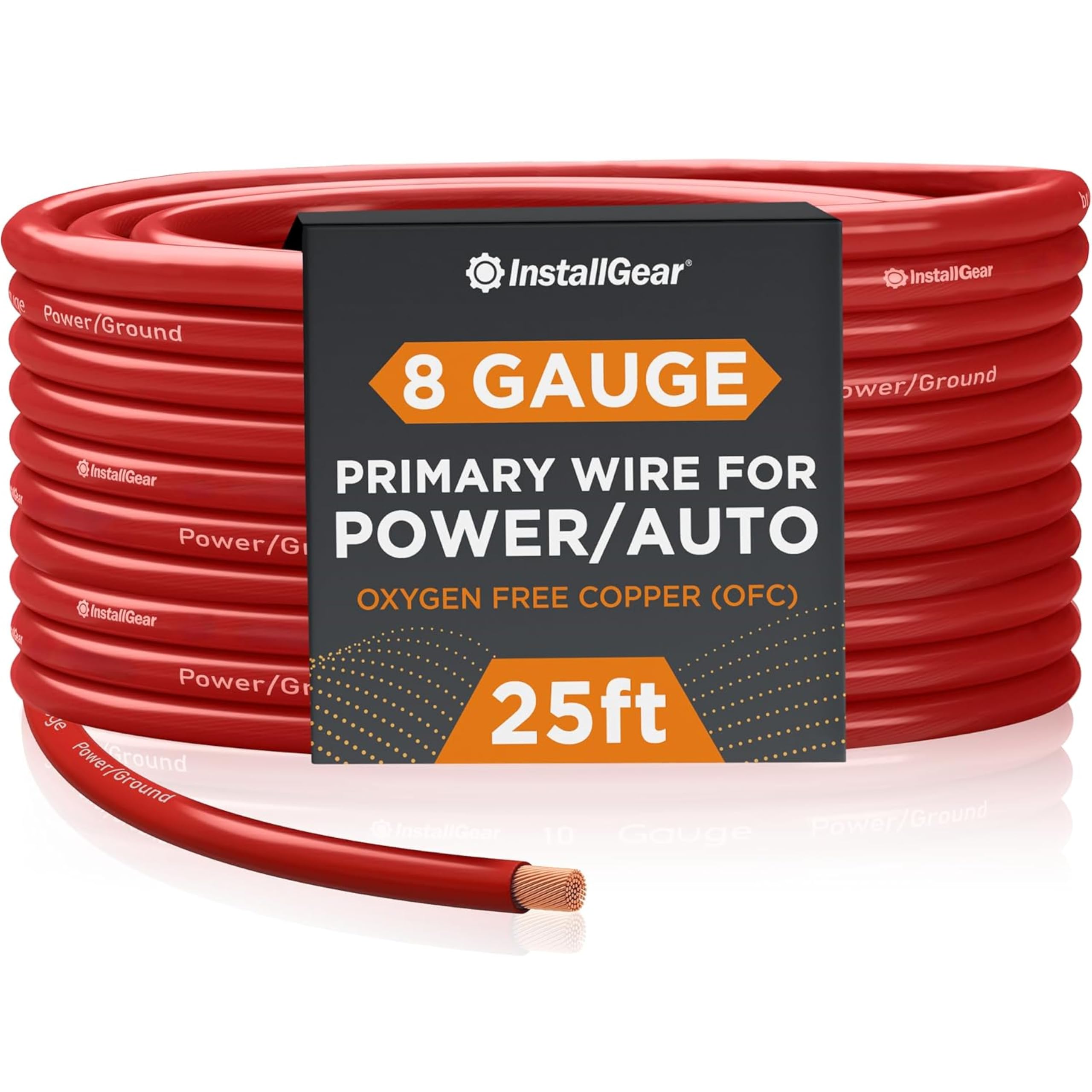 Buy InstallGear 8 Gauge AWG OFC Pure Copper Power Ground Wire Cable ...