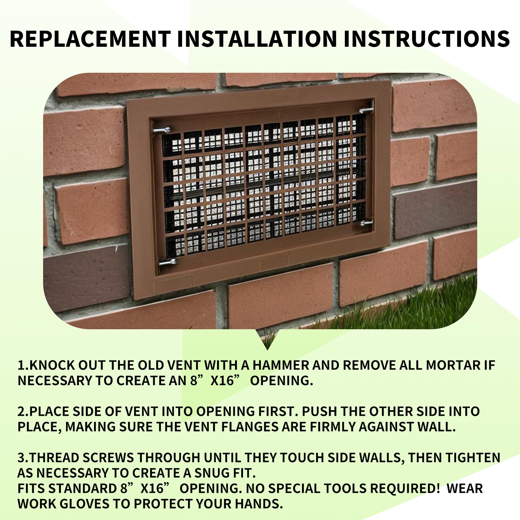 Snapklik.com : 8" X 16" Automatic Foundation Vent For Ventilating Crawl ...