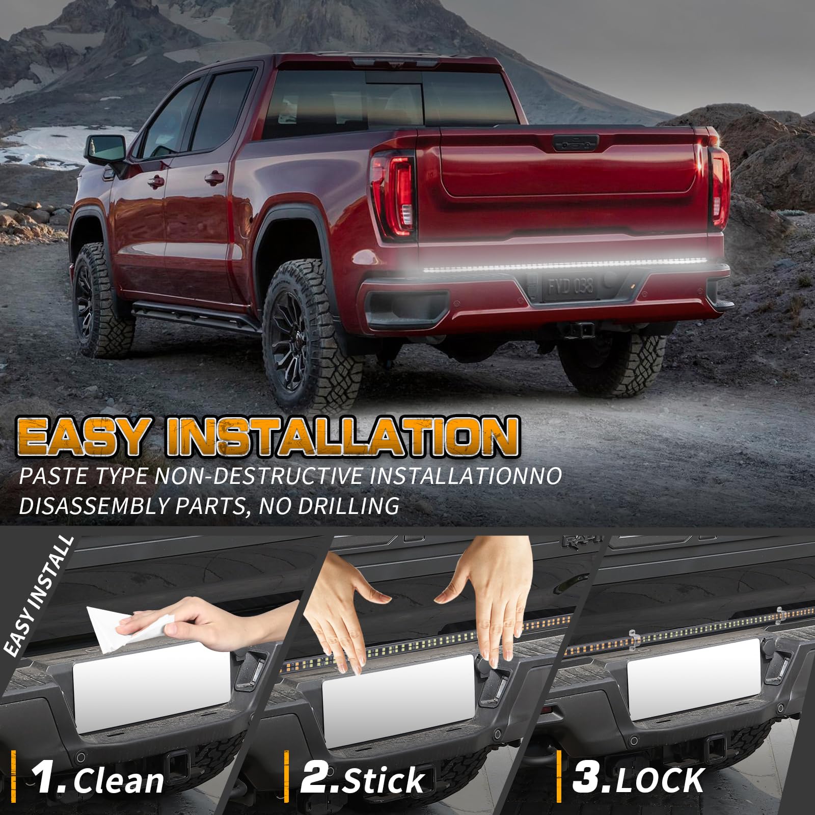 Snapklik.com : 60 Inch Truck Tailgate White Strobe Lights Strip 360 LED ...