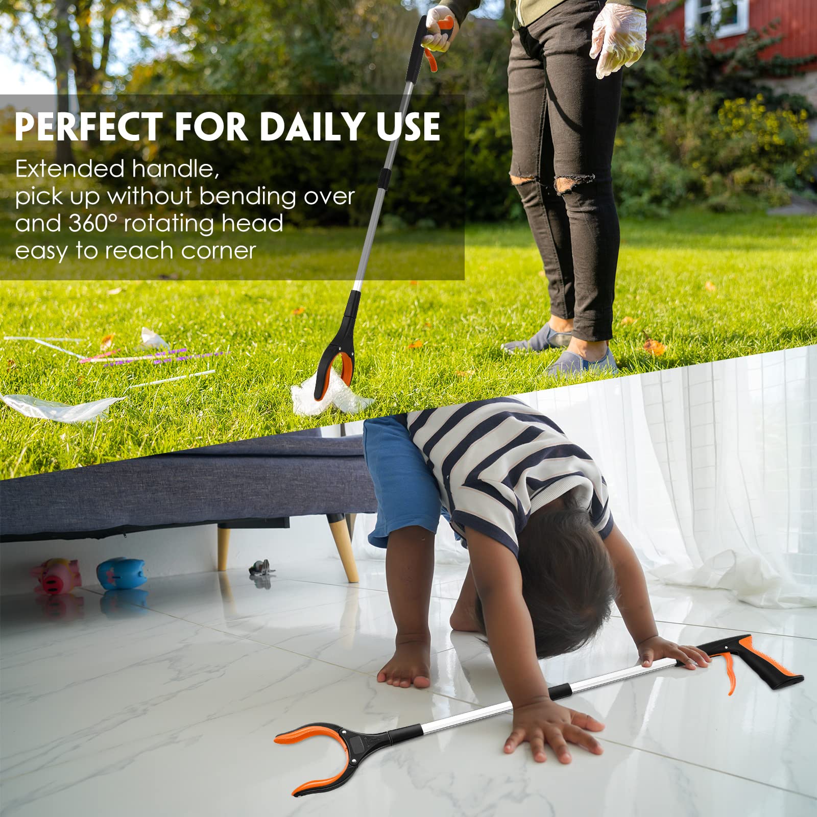 Snapklik.com : 6 Pack Trash Grabber Reacher Tool For Elderly, 32 ...