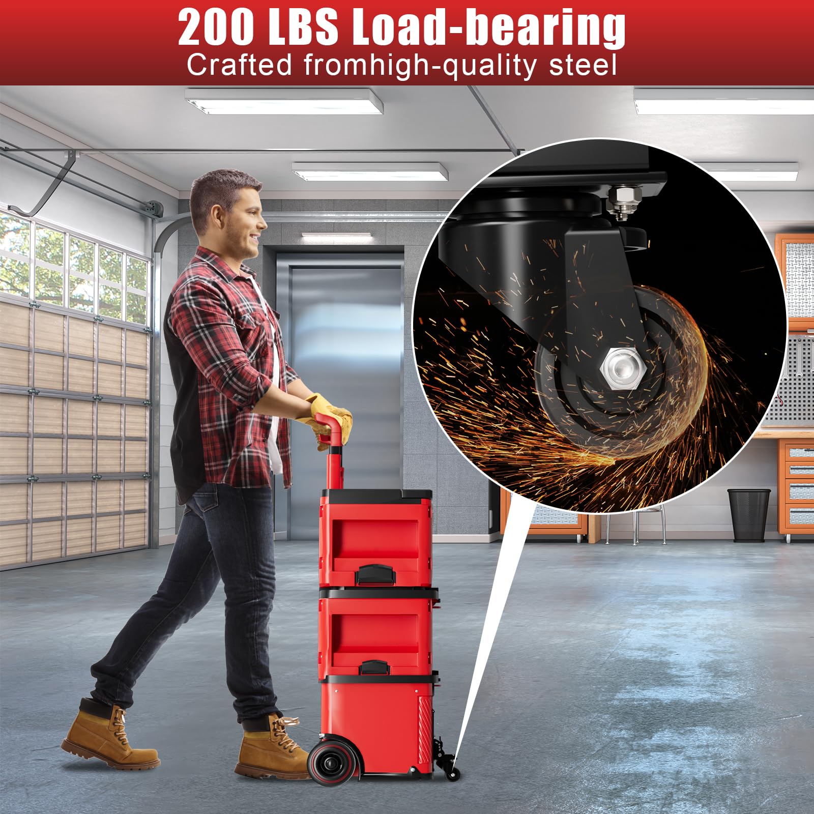Snapklik.com : Steel Construction Front Wheels, Packout Caster Wheel ...