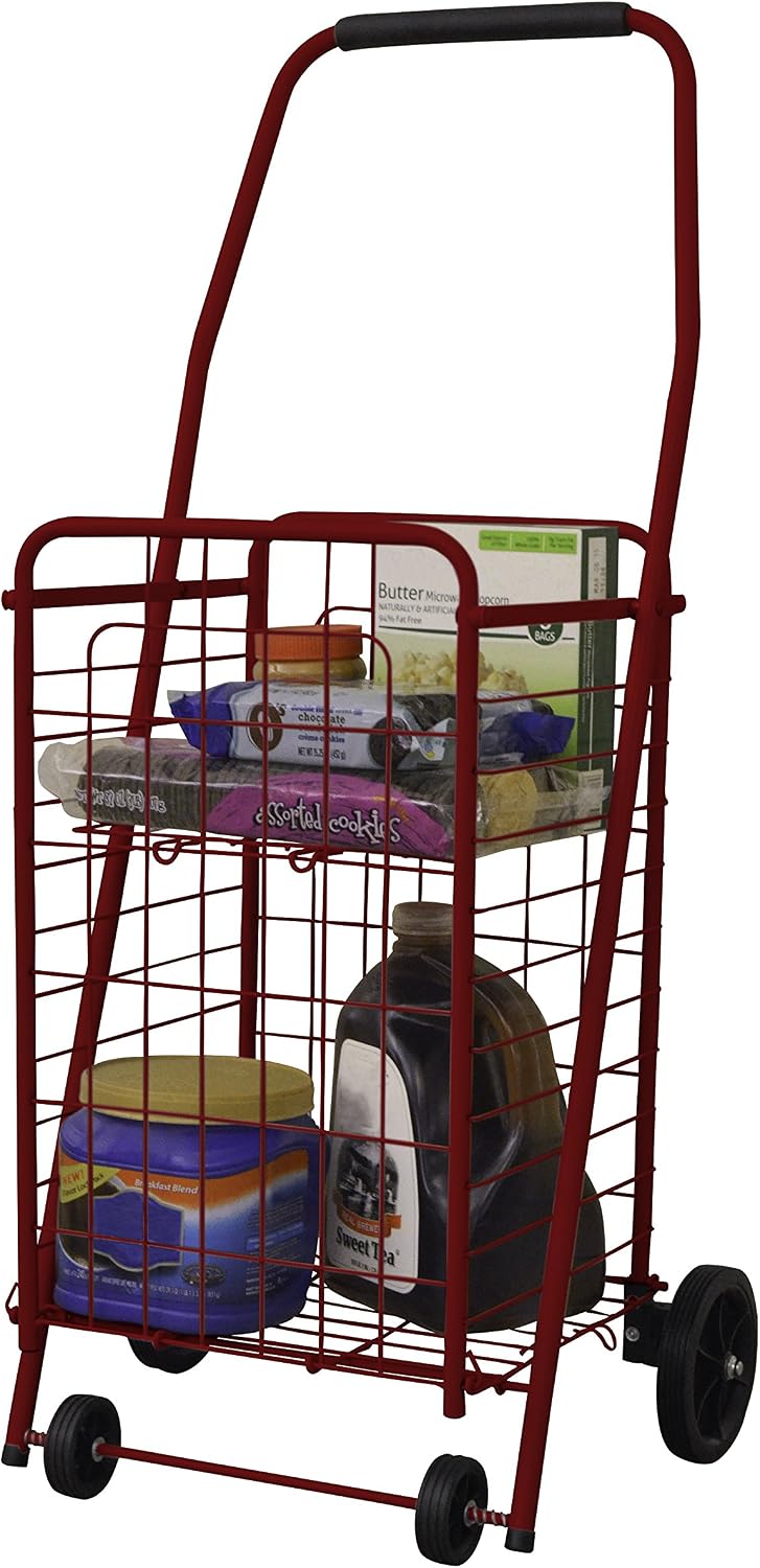 Amazon.com: Helping Hand RED Pop 'n Shop Cart with Shelf : Industrial ...