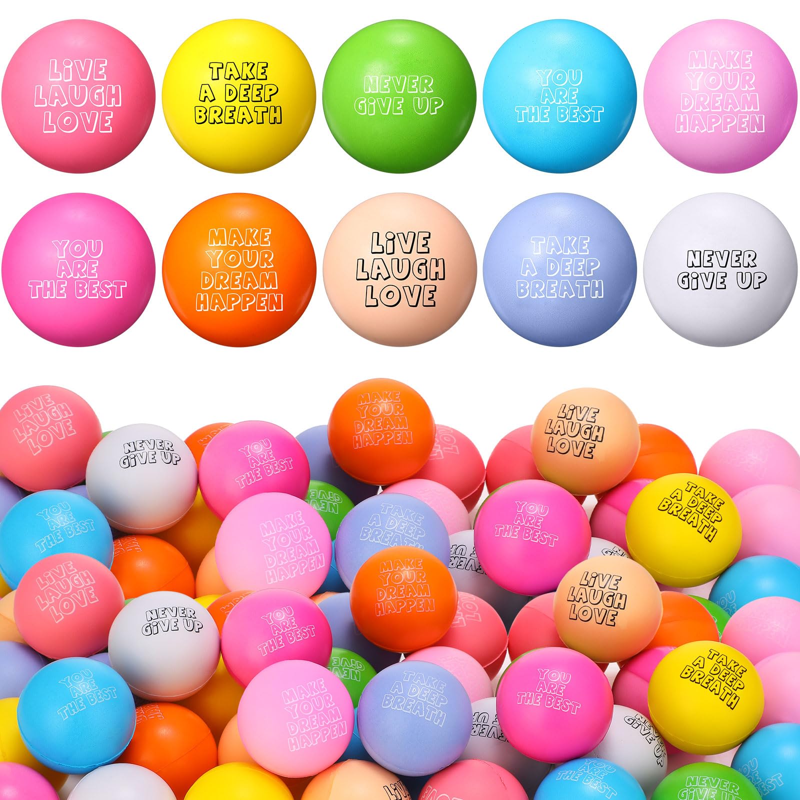 Snapklik.com : Libima 50 Pcs Motivational Stress Balls Bulk For Adults ...