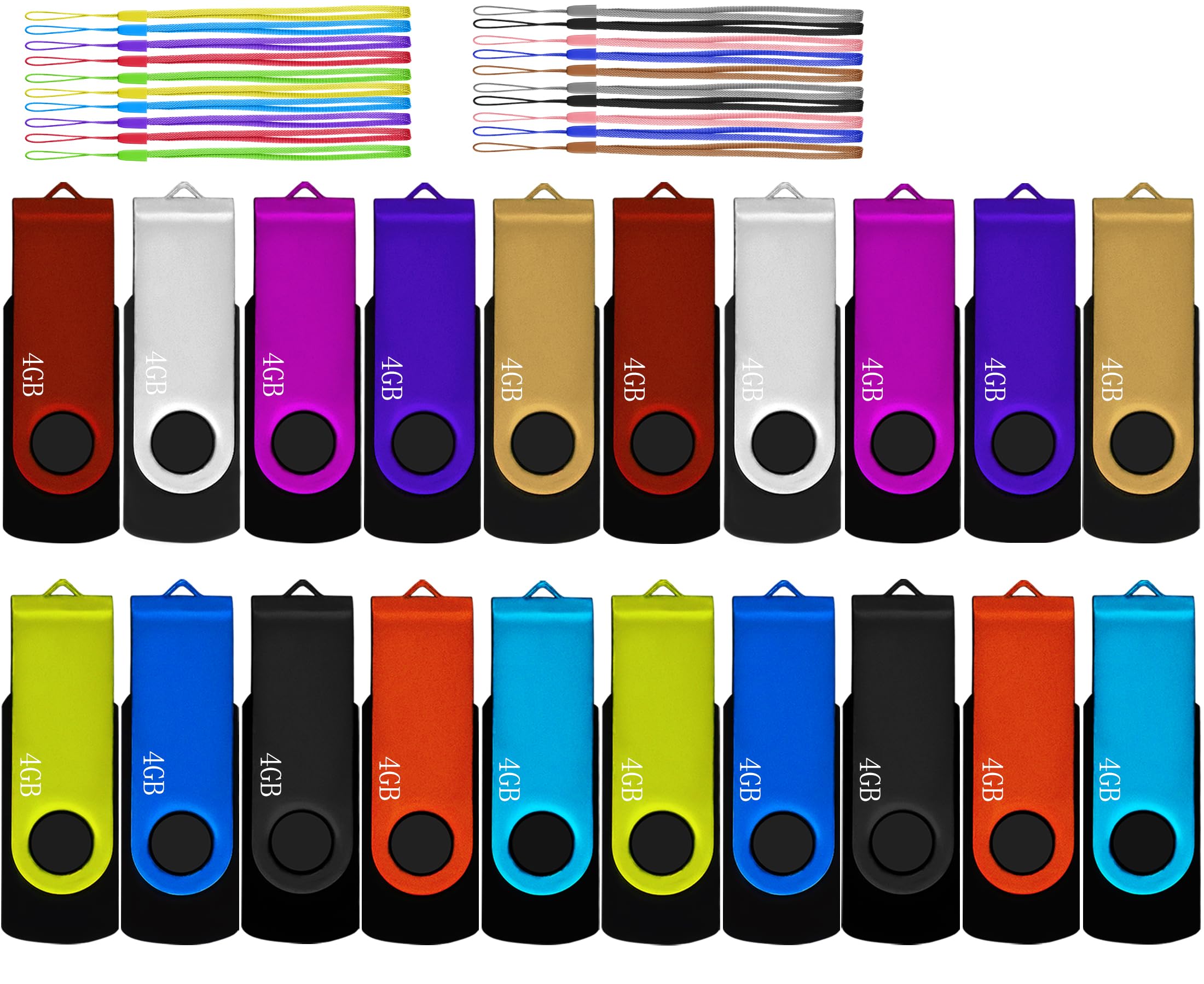Amazon.com: Nicepicten 4GB USB 2.0 Flash Drive Bulk 20 Pack Thumb Drive ...