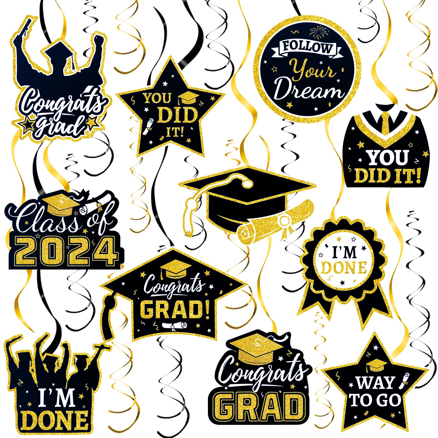 Snapklik.com : 54 Pieces Graduation Decorations Class Of 2024 ...