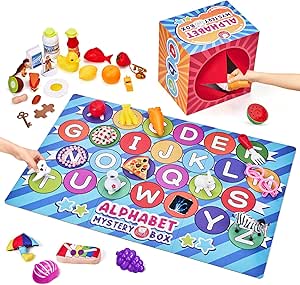 Amazon.com: JoyCat Mystery Alphabet Box for Kids 52 PCS Letters Sorting Matching Game Activities ...