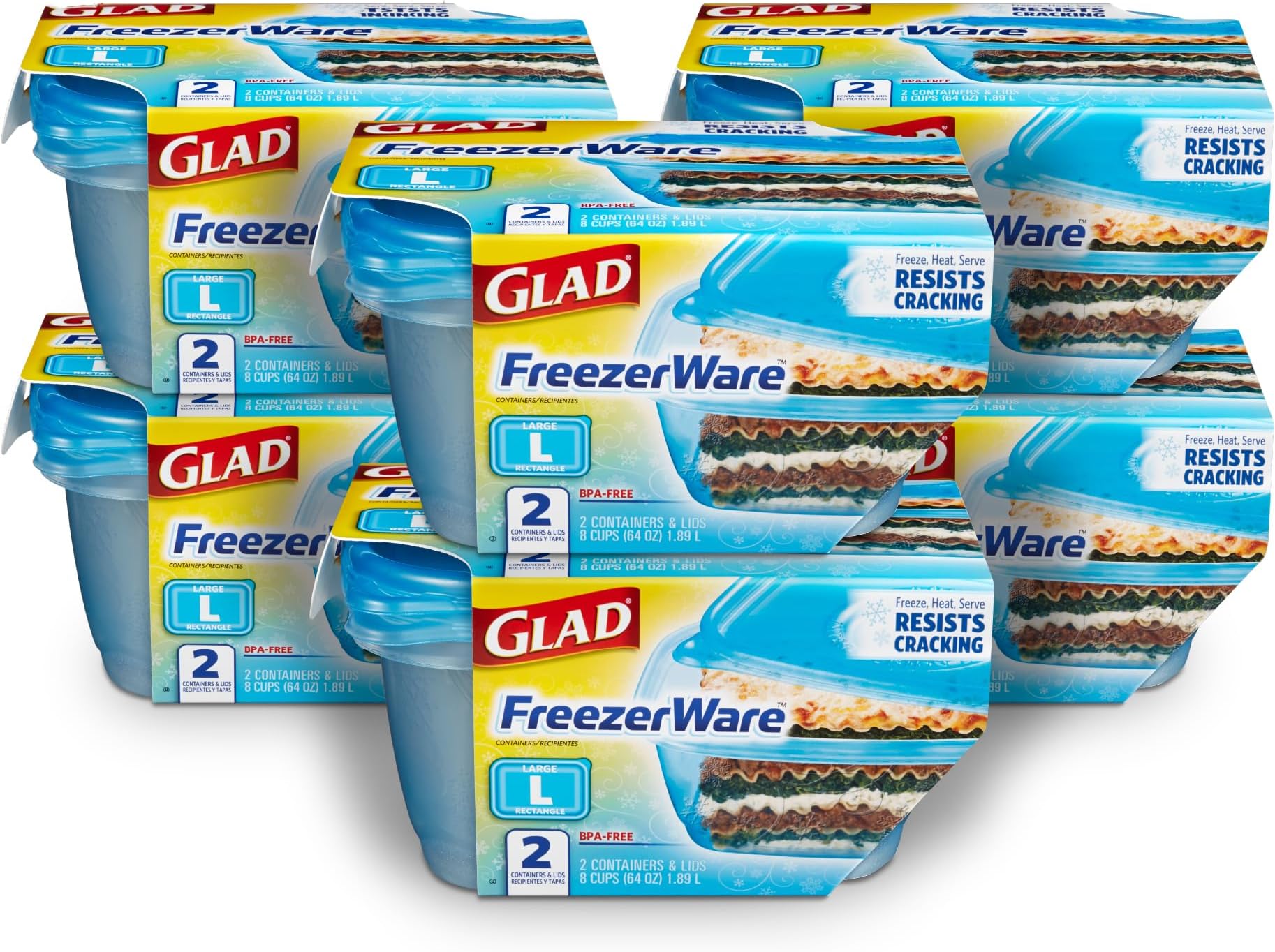 Amazon.com: Glad Food Storage Containers, FreezerWare, Small, 24 oz, 4 ...