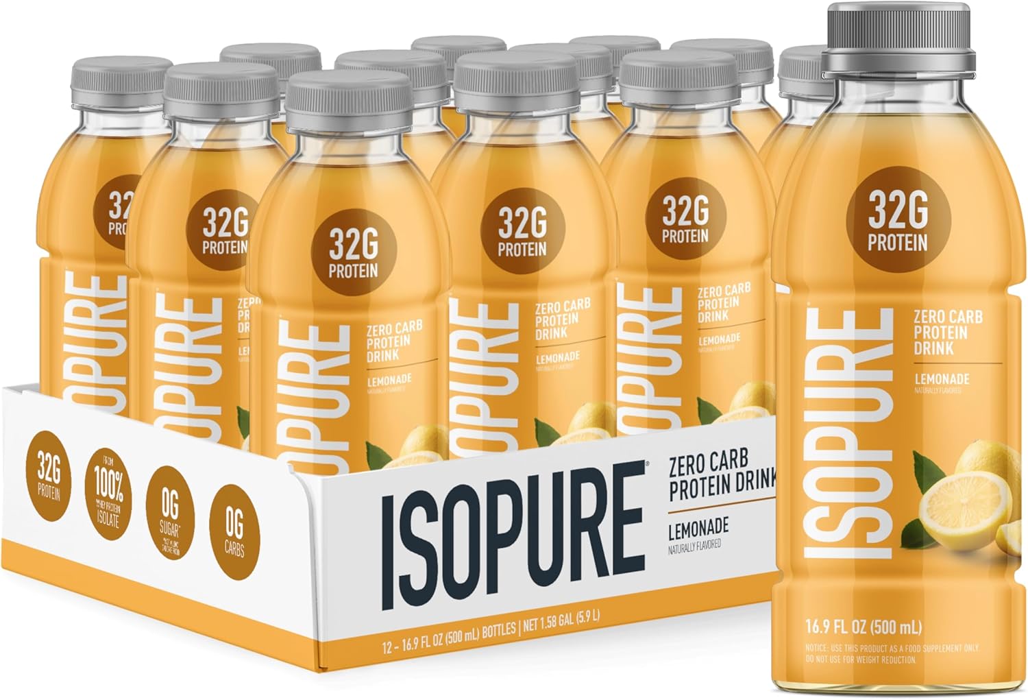Amazon.com: Isopure Zero Carb 32g Clear Protein Ready-to-Drink, Whey ...