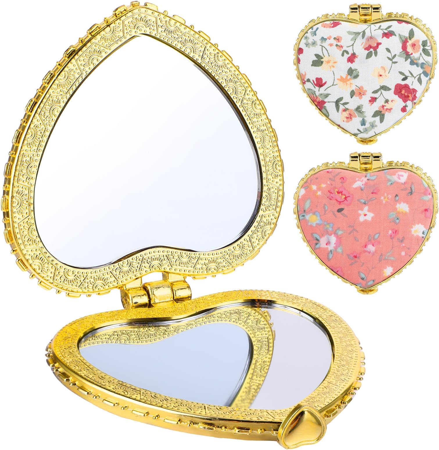 Amazon.com: Gjinxi 2PCS Compact Mirror for Purse, Cute Heart Shaped ...