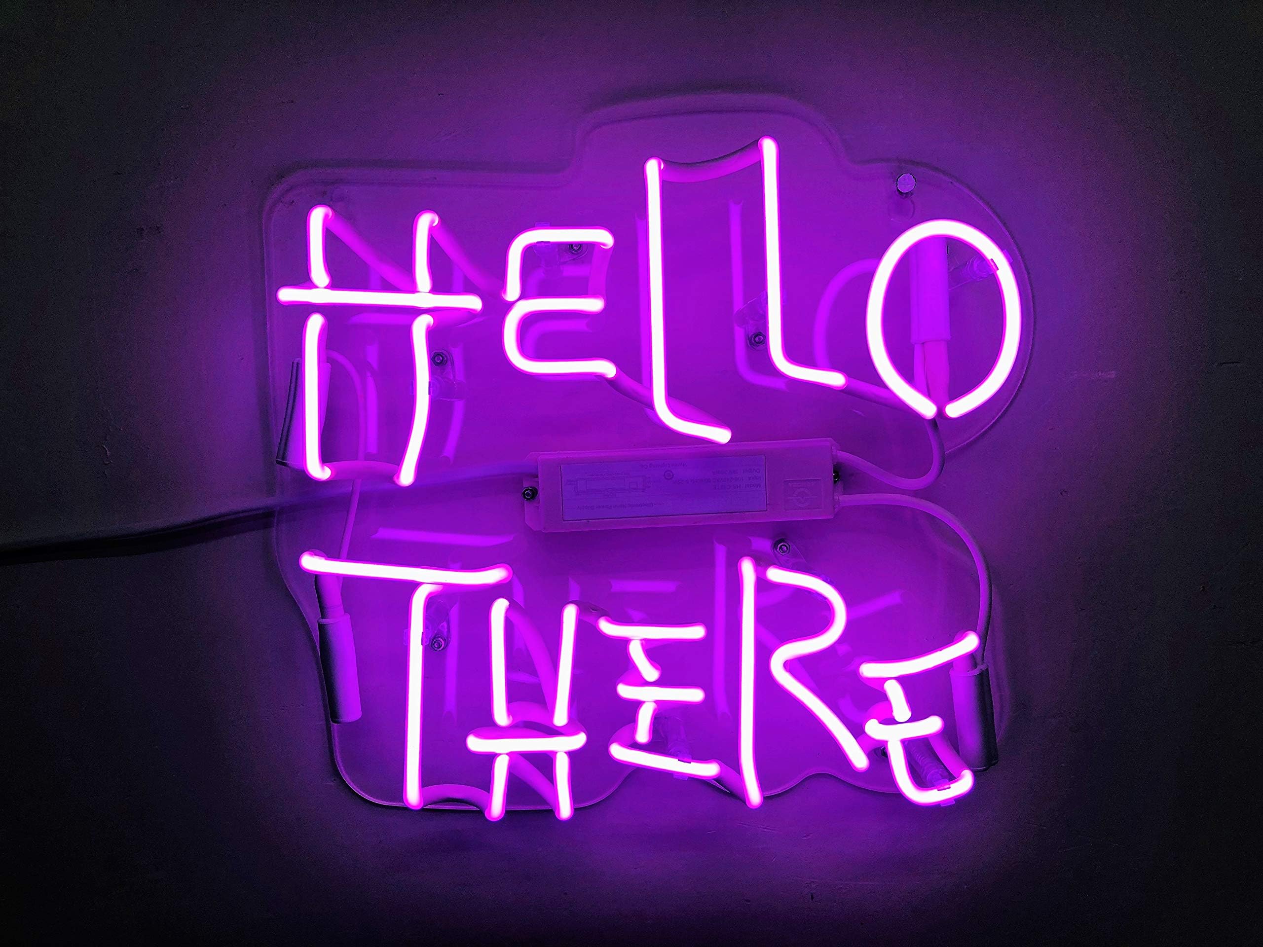 Amazon.com : Hello There Neon Sign for Wall Decor, Dimmable Hell Here ...