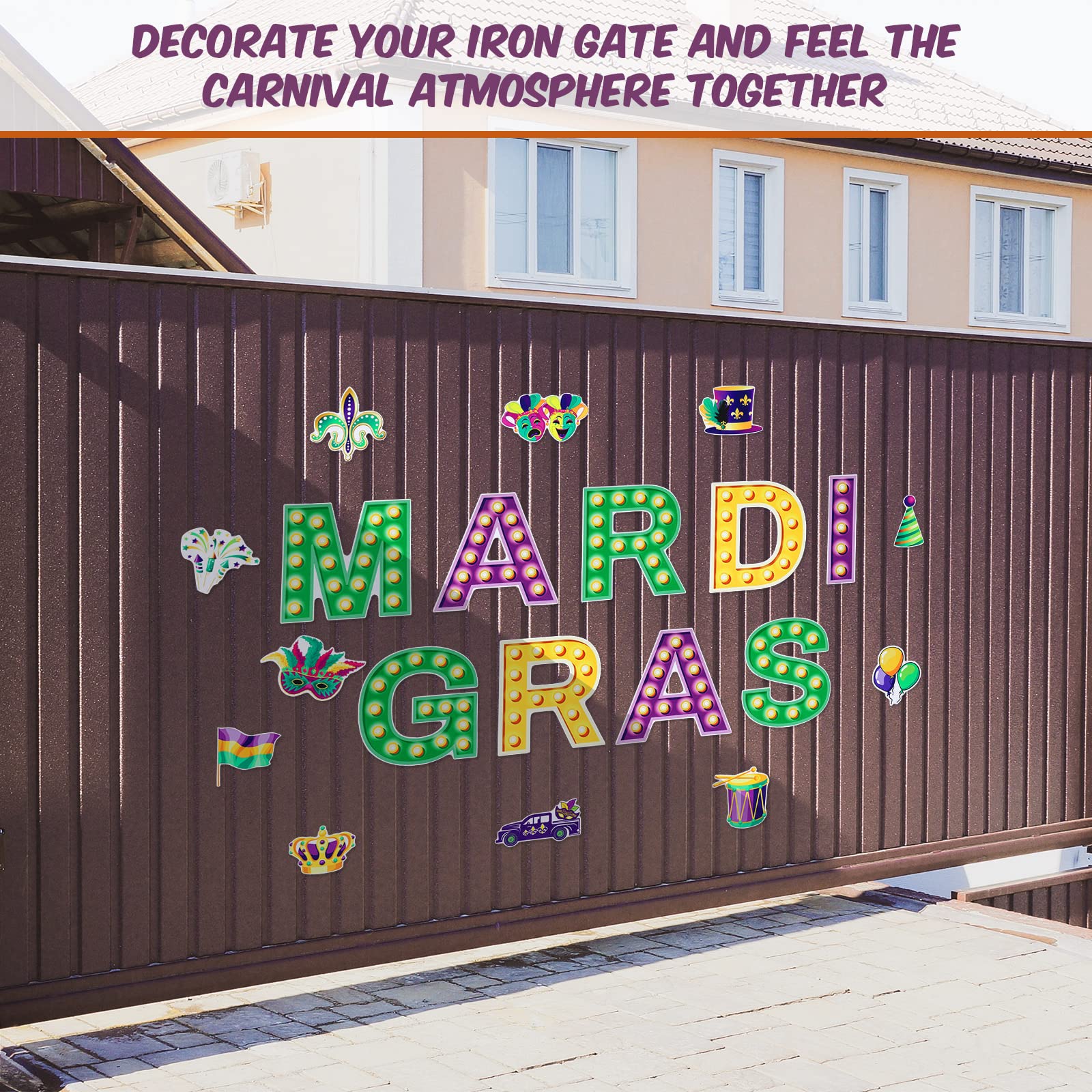 Snapklik.com : 20 Pieces Mardi Gras Garage Door Magnets Outdoor Magnets ...