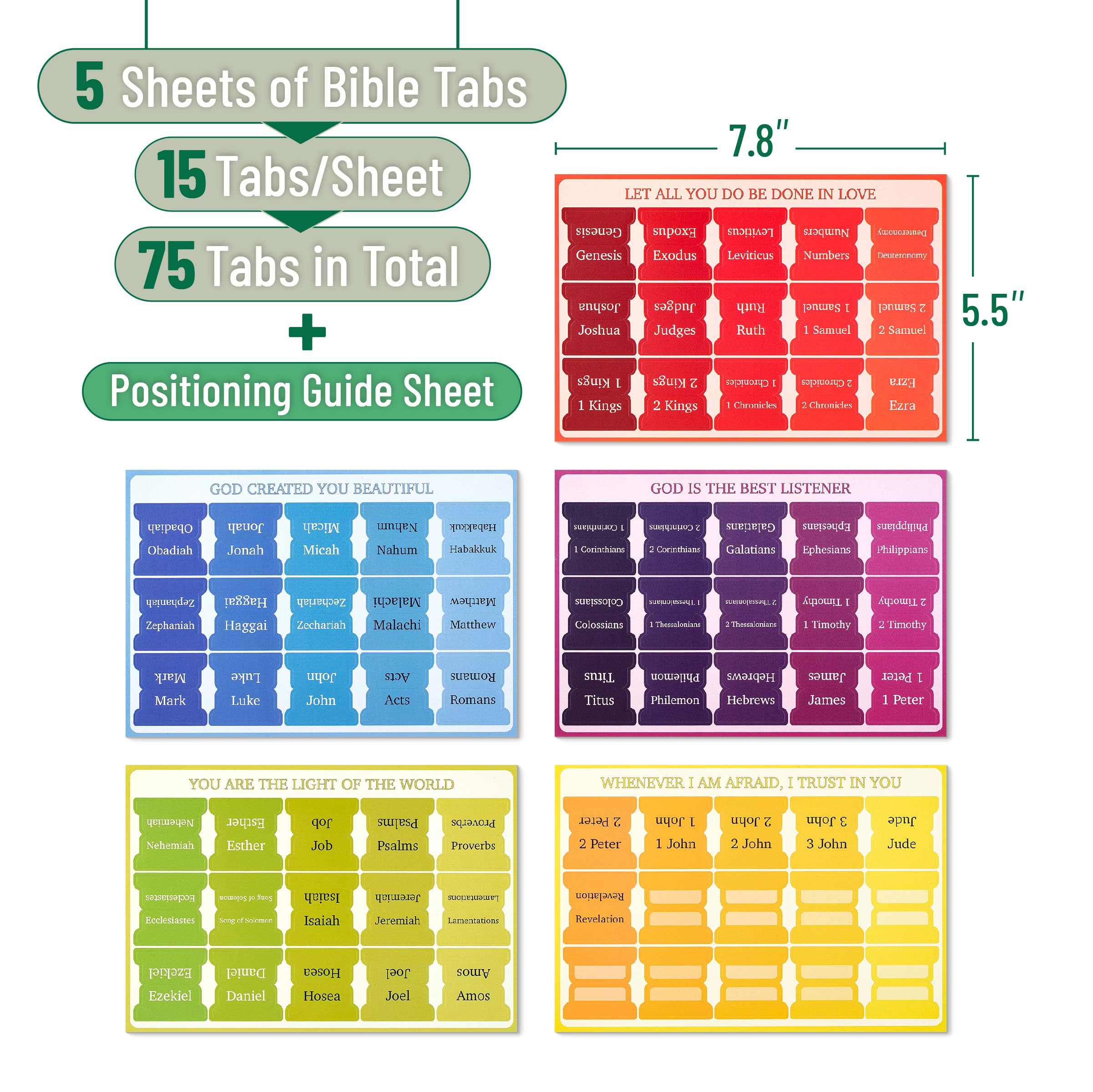 Snapklik.com : Mr Pen- Bible Tabs, 75 Tabs, Rainbow Theme, Laminated ...