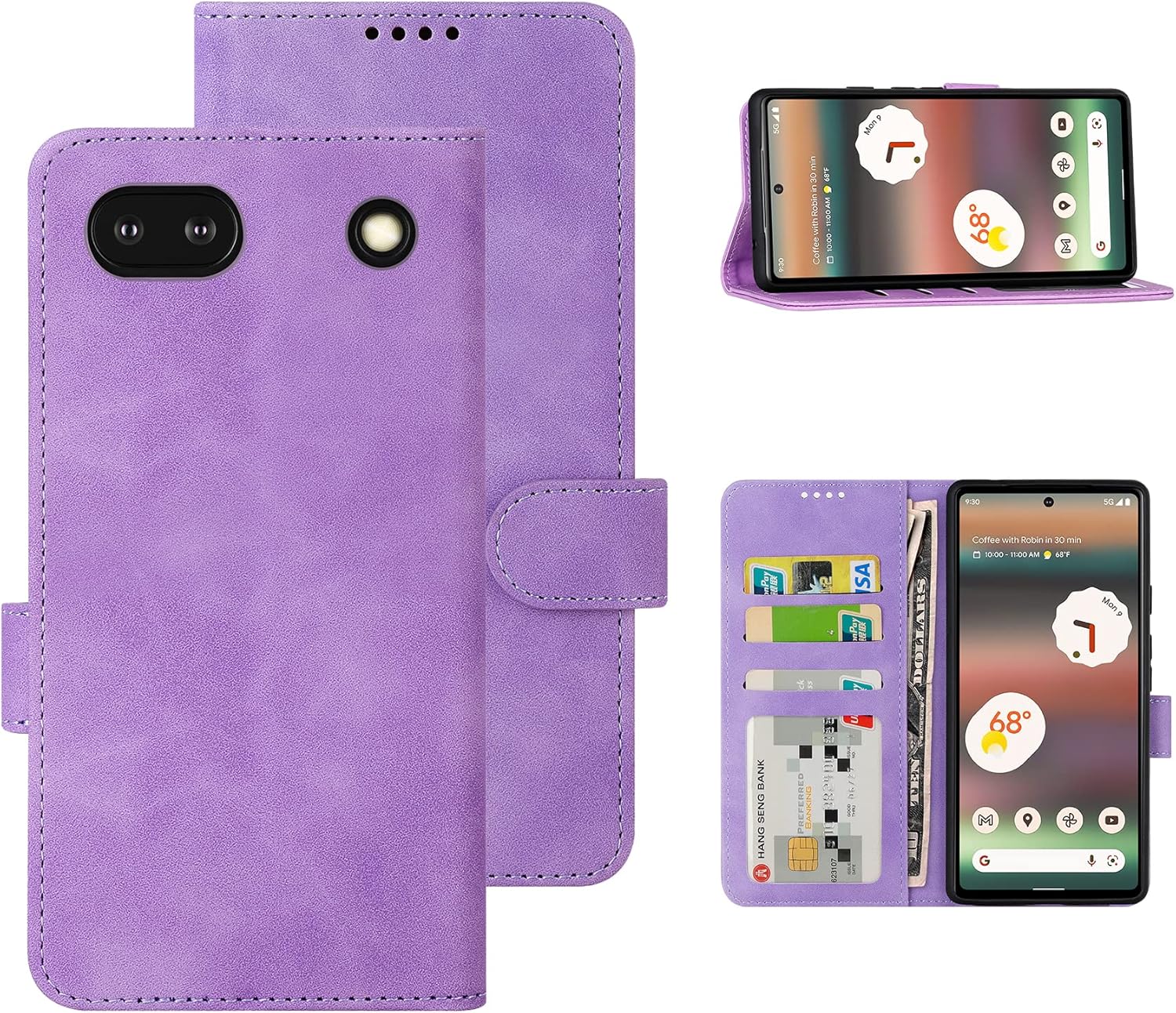 Eastcoo Flip Wallet Case For Google Pixel 6a PU Leather TPU Bumper eastcoo-flip-wallet-case-for-google-pixel-6a-pu-leather-tpu-bumper