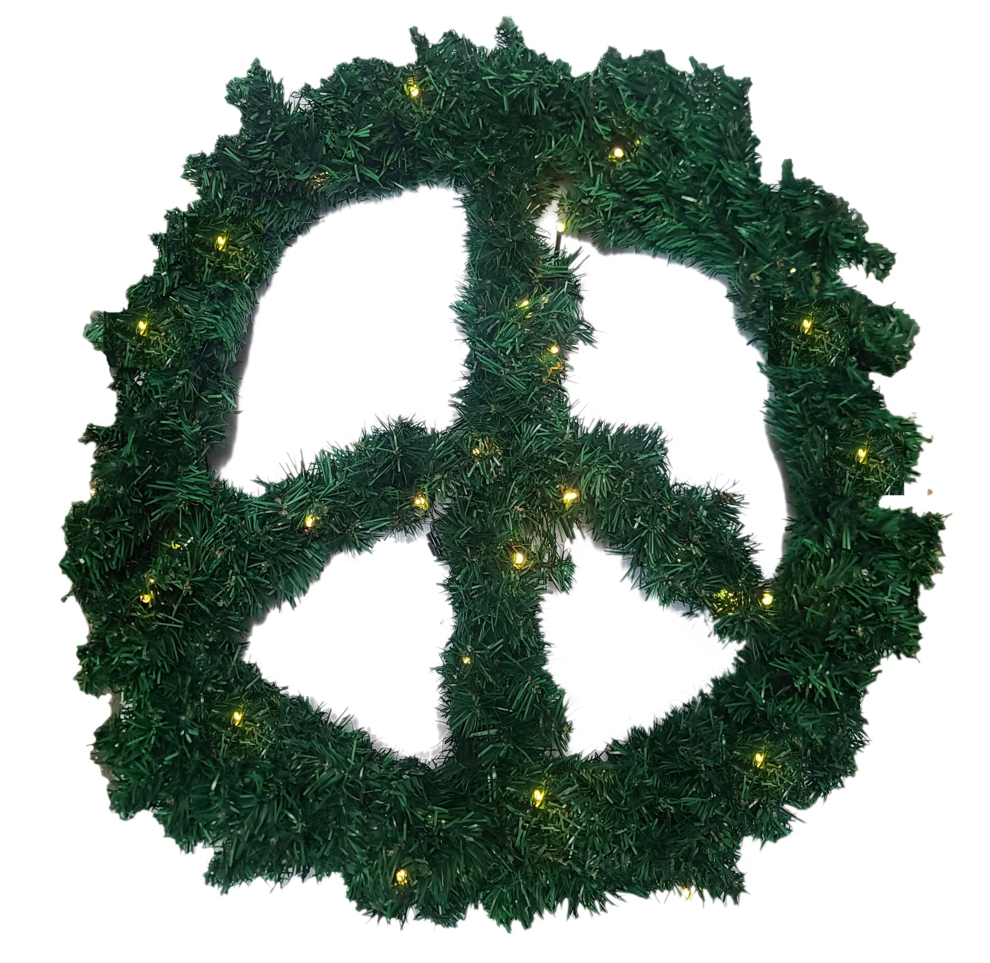 Lighted Peace Sign Wreath