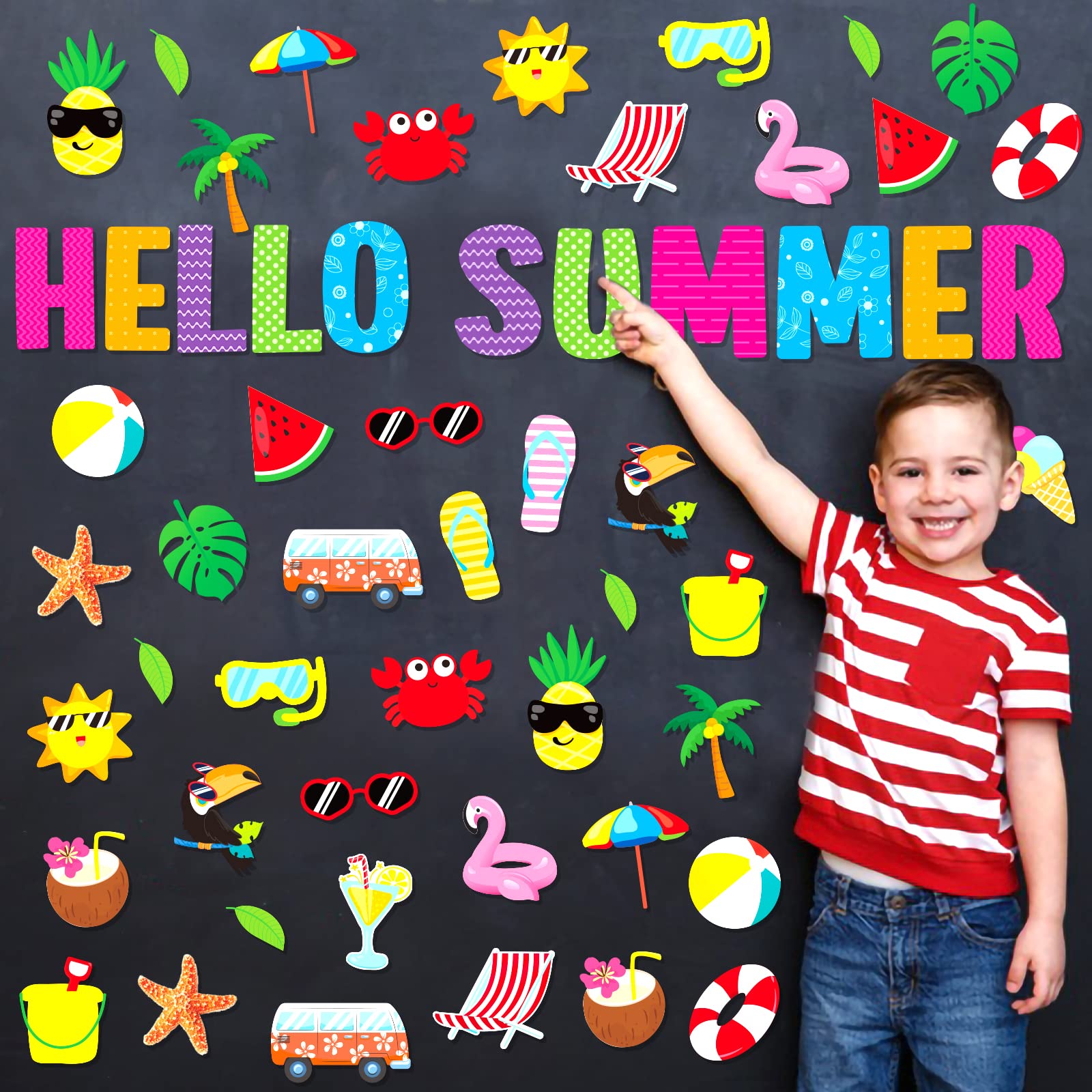 Snapklik.com : Hello Summer Cutouts 72 Pack Pool Beach Hawaiian Theme ...