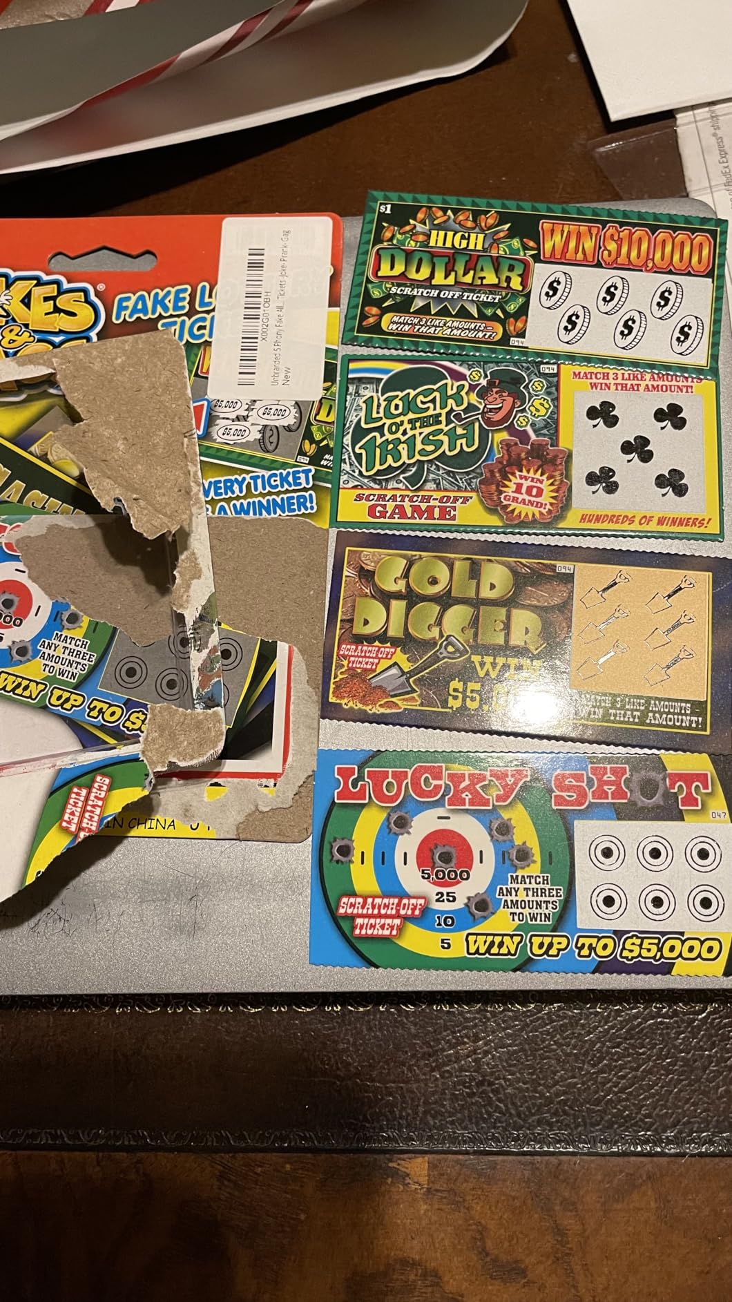 Joke Tickets 5 Fake Lottery Scratch Off Tickets - Realistic Prank & Gag ...