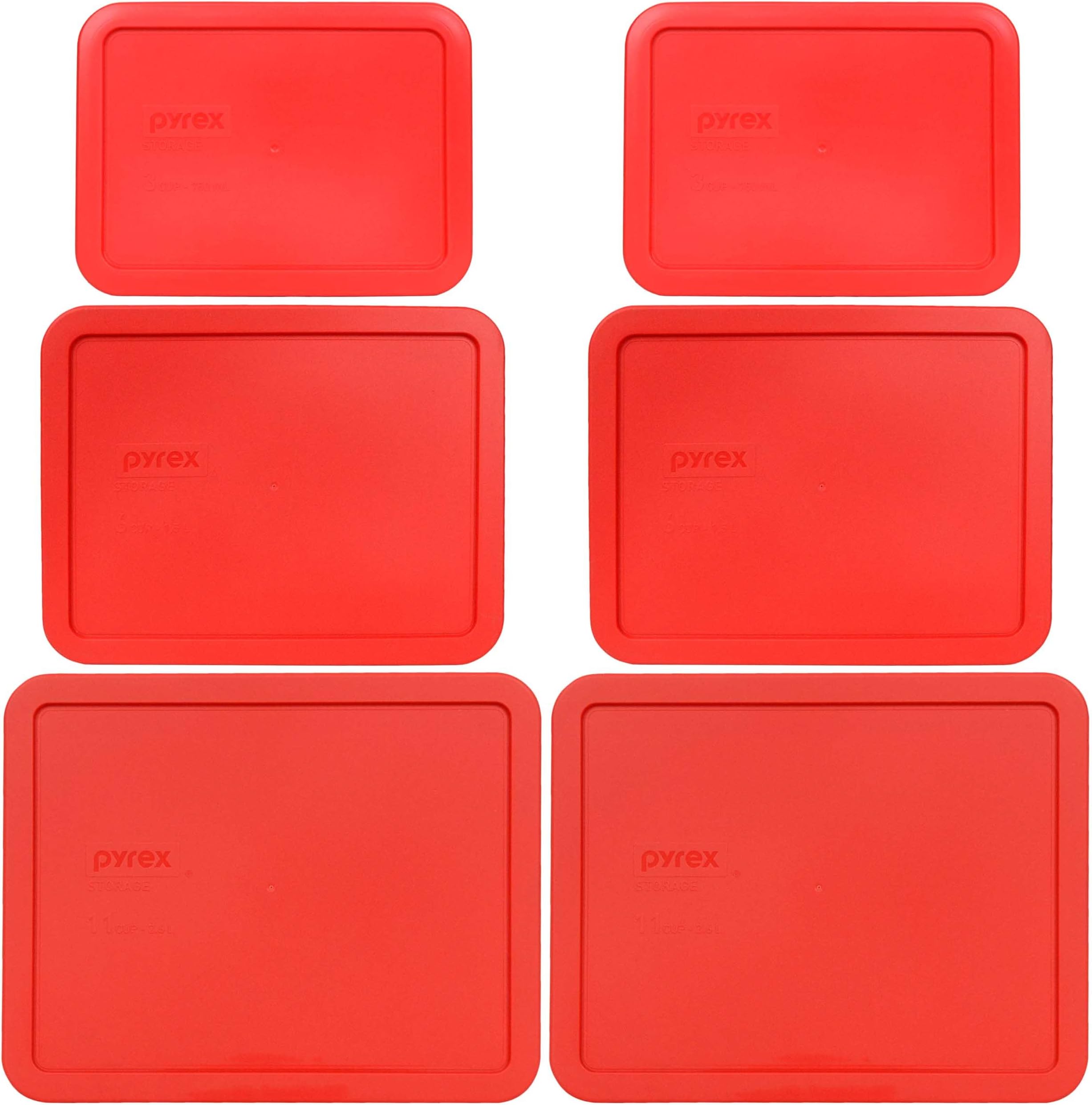 Amazon.com: Pyrex (2) 7212-PC 11-Cup, (2) 7211-PC 6-Cup, & (2) 7210-PC ...