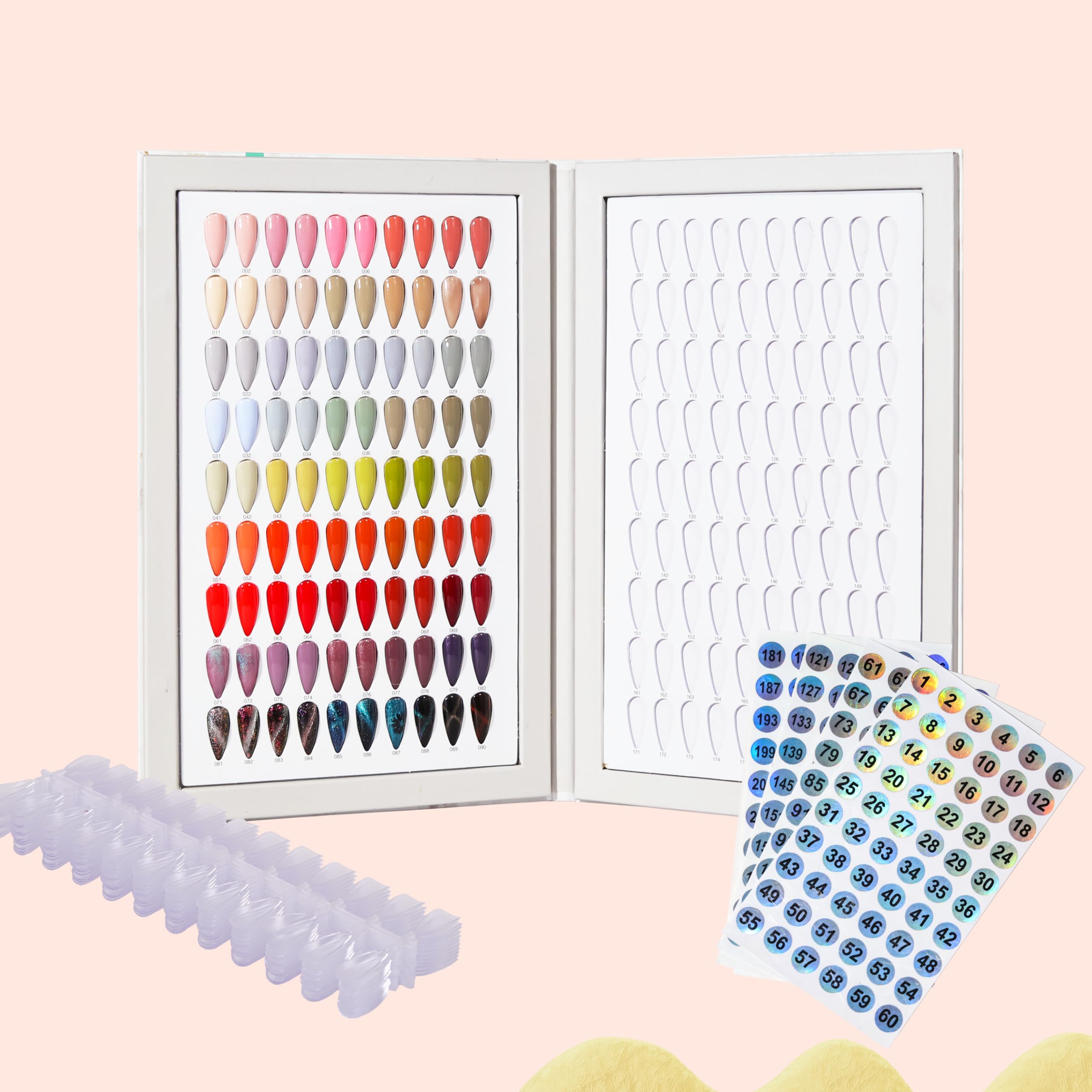 Amazon.com : Acycoin2A 180 Nail Color Display Book Chart with 240 Nail ...