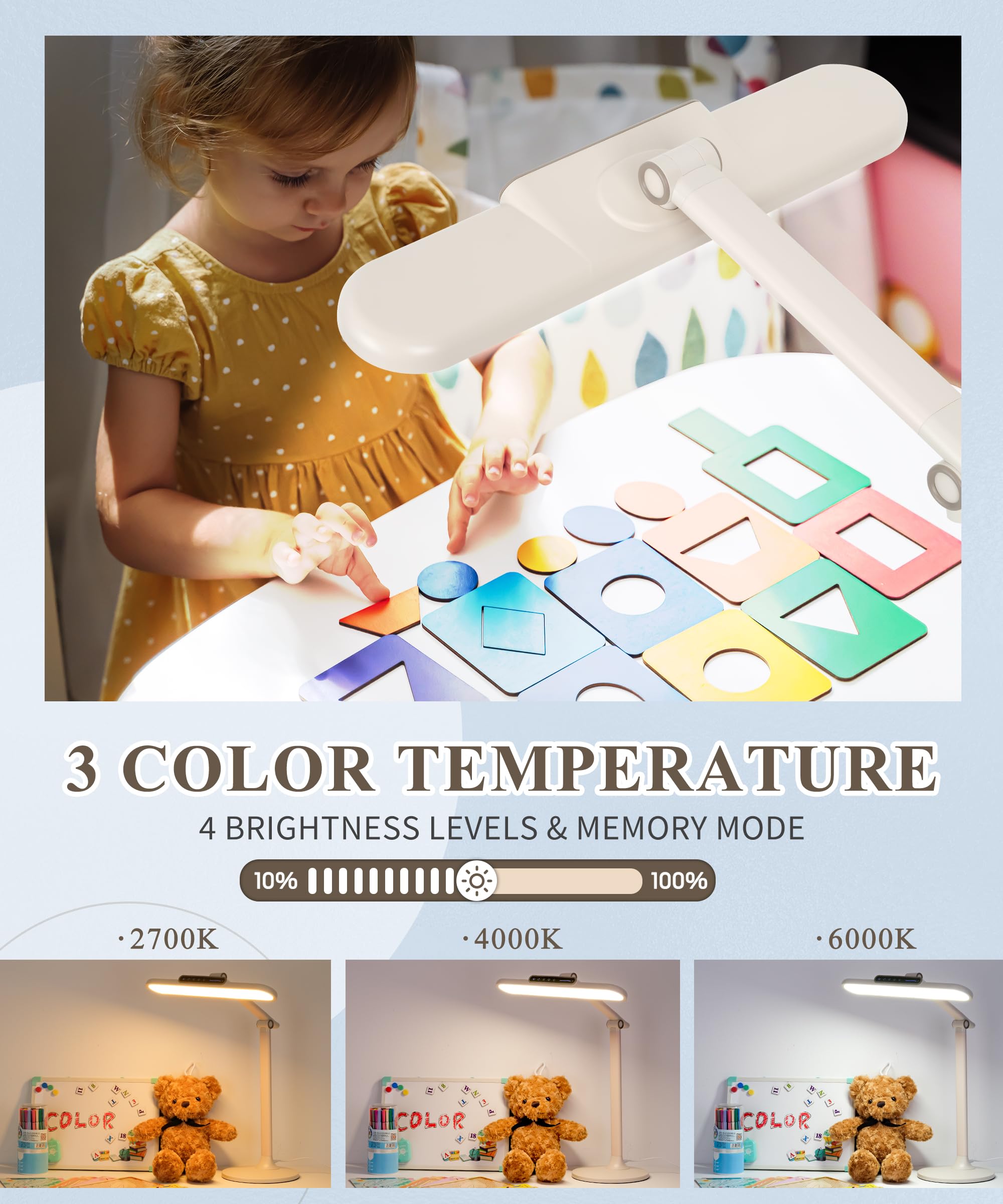 Snapklik.com : Faithorse Full Spectrum Desk Lamp For Kids, Eye-Caring 5 ...
