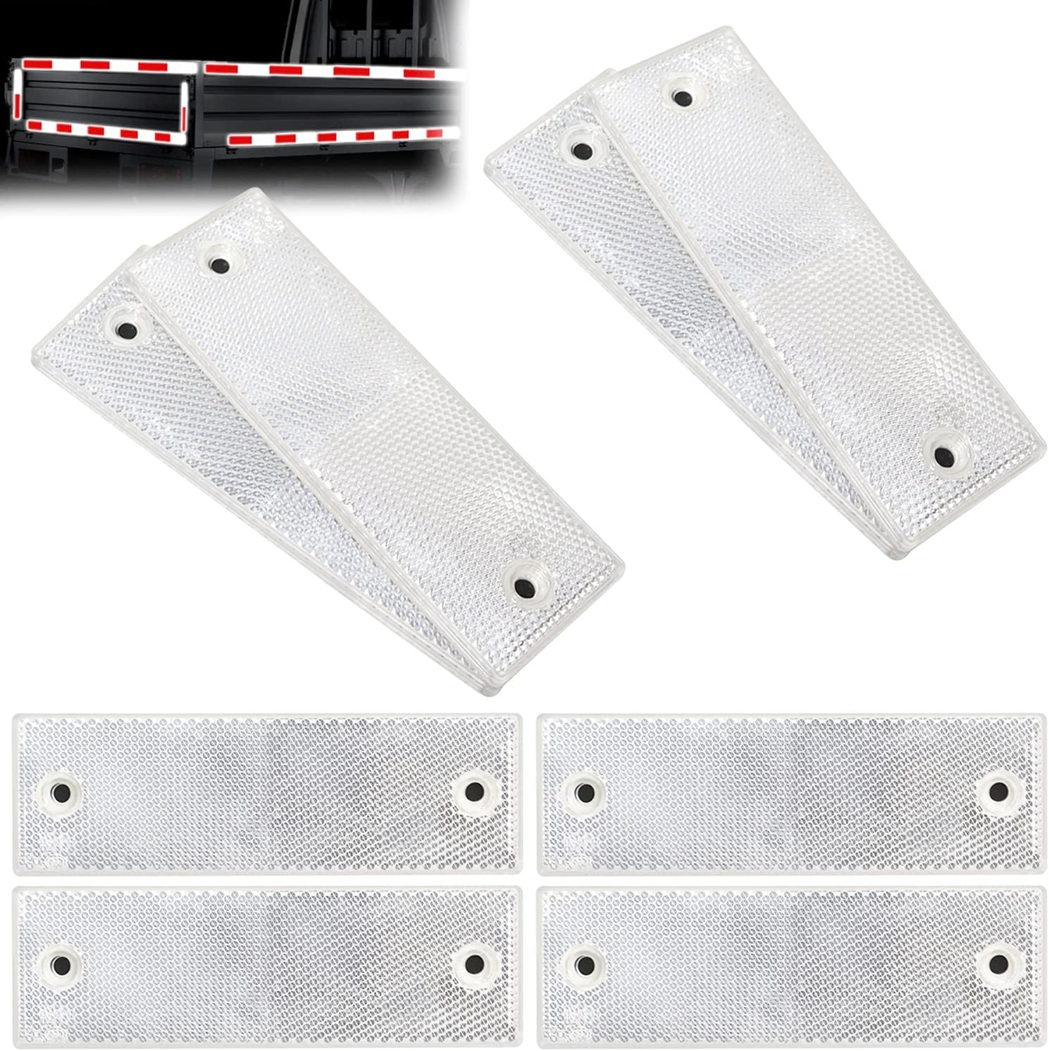 Amazon.com: weideer 8pcs White Plastic Rectangular Stick-on Car ...