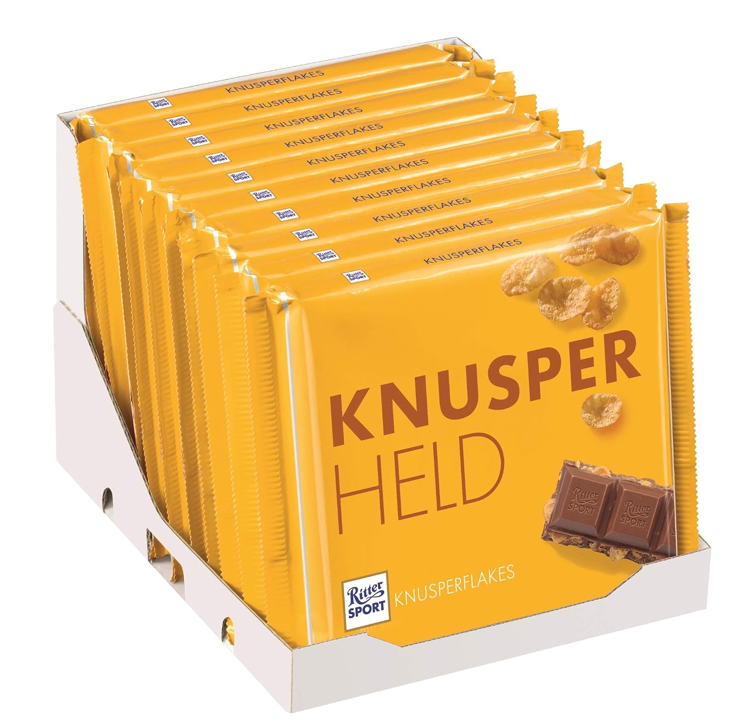 Ritter Sport 250g Knusperflakes (10 x 250 g), cremige Sahneschokolade ...