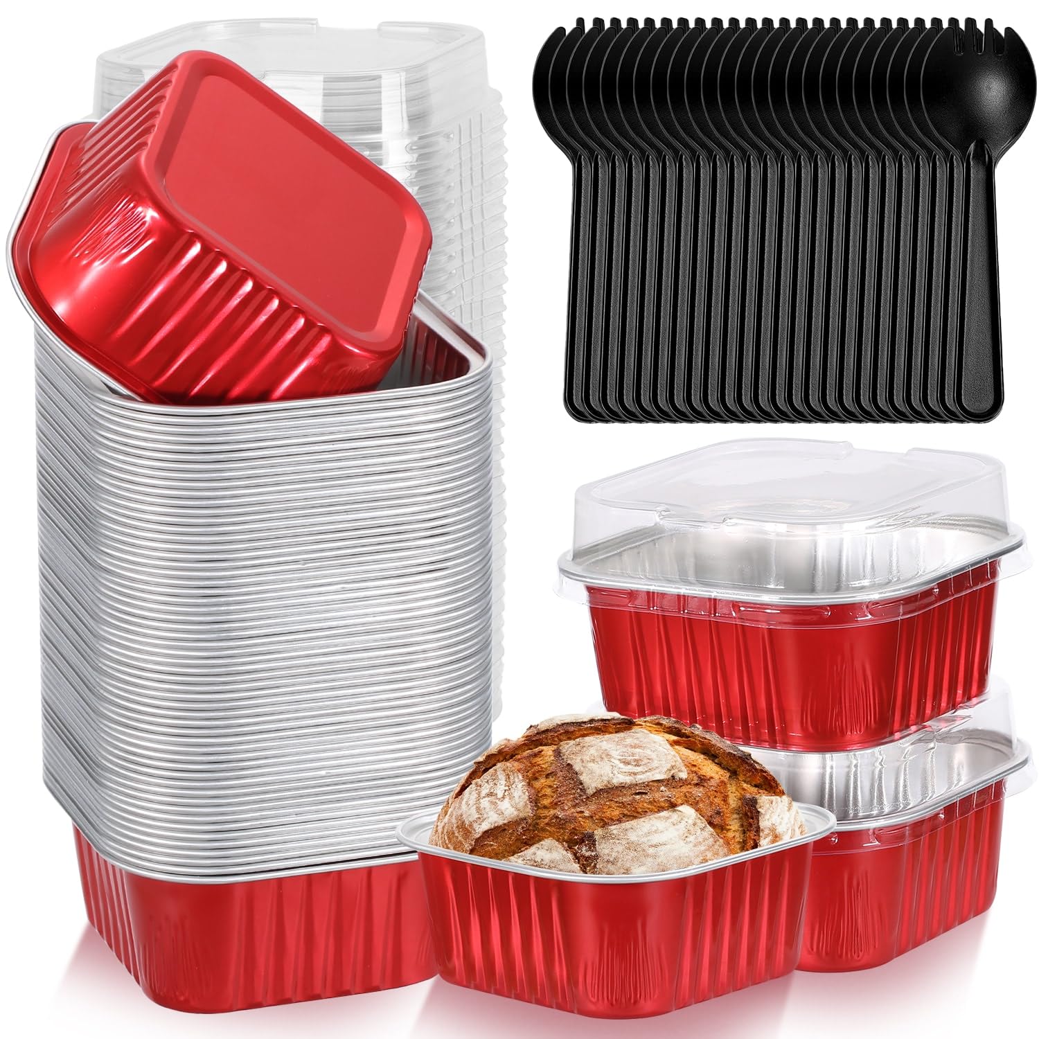 Amazon.com: selizo 60 Pack 5oz Mini Disposable Cake Pans with Lids ...