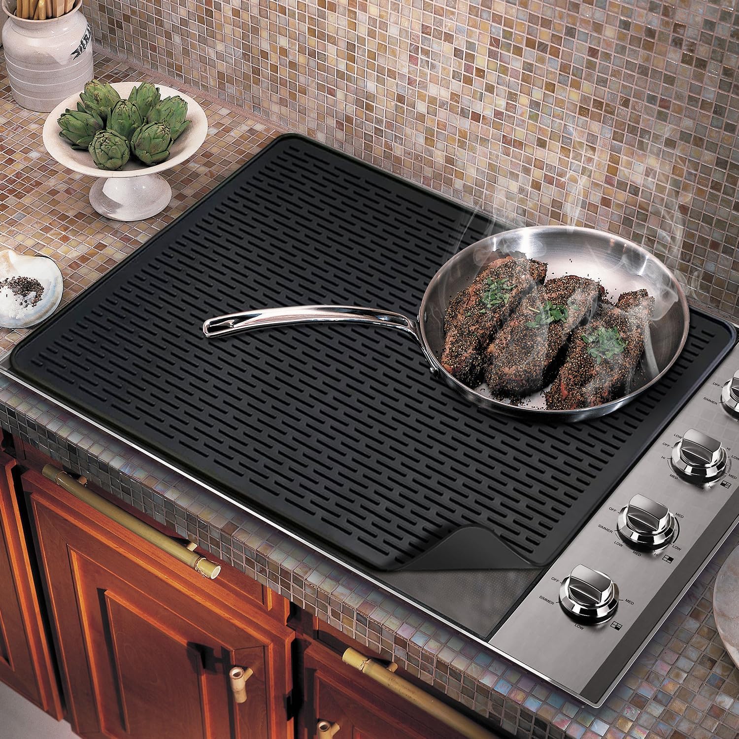 Amazon.com: Golener Silicone Large Dish Drying Mat - 28" x 20" Stove ...