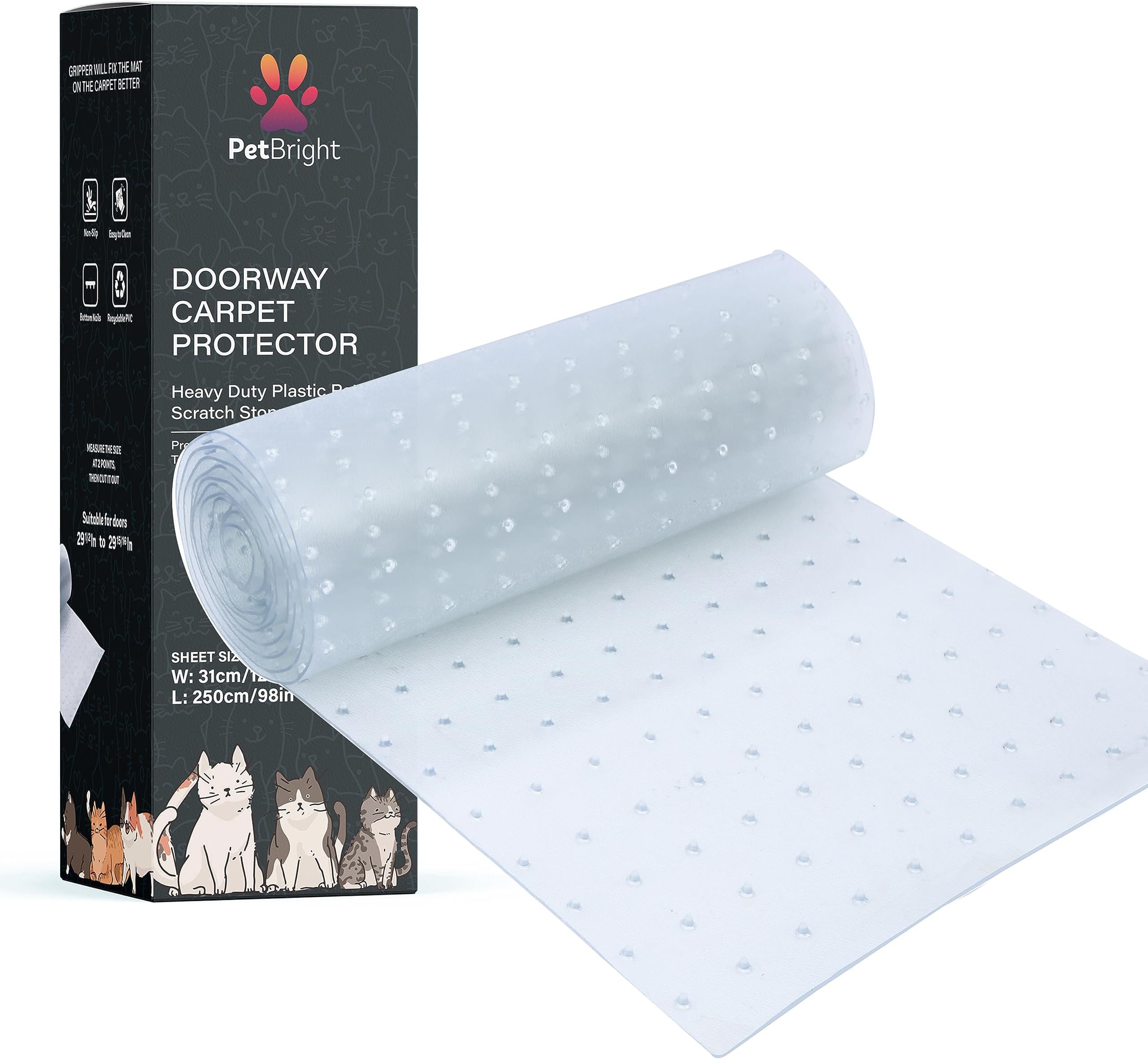 Amazon.com: Clear Plastic Runner Rug Carpet Protector Mat Ribbed Multi ...