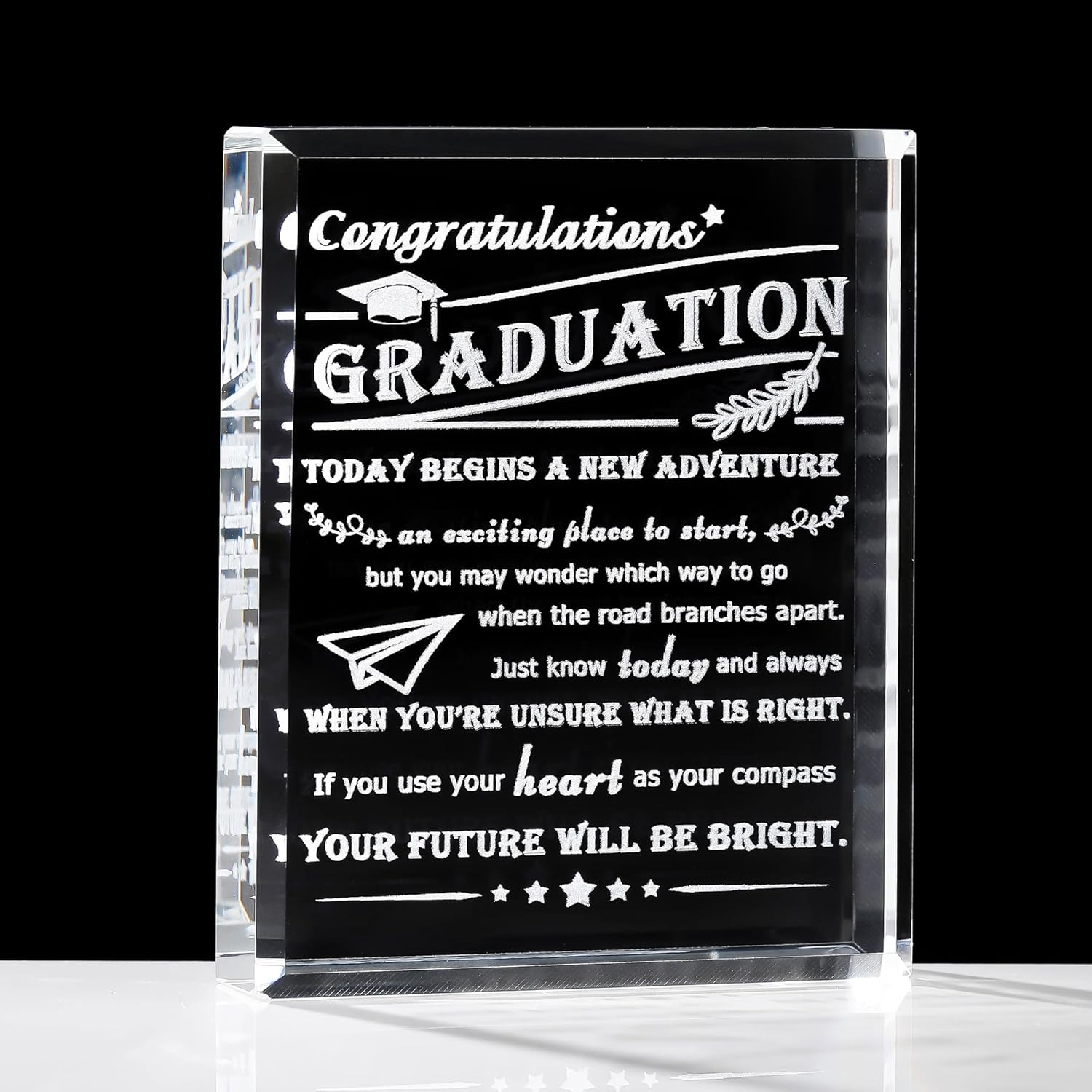 Amazon.com: Graduation Gifts for Him Her Crystal Graduation Plaque 2025 ...