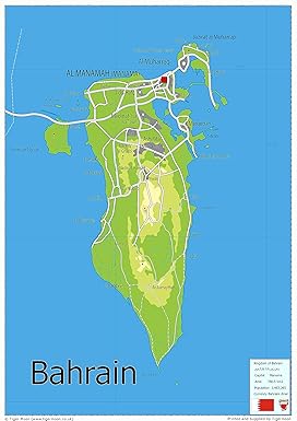 Physical Map of Bahrain - The Oxford Collection - Size A1 - Paper ...