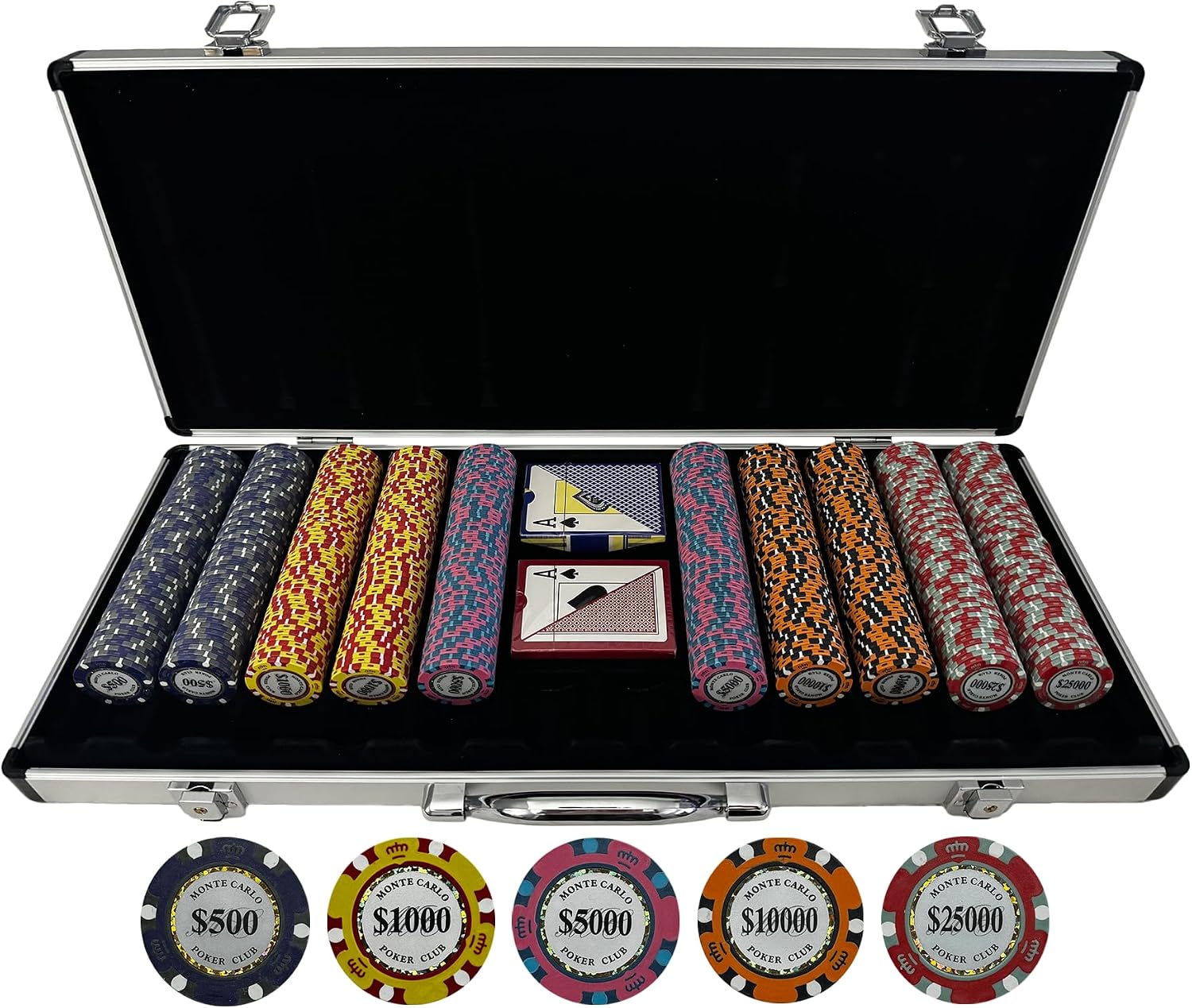 Amazon.com: LasVegasCardClub 500 Piece Monte Carlo High Roller Poker ...