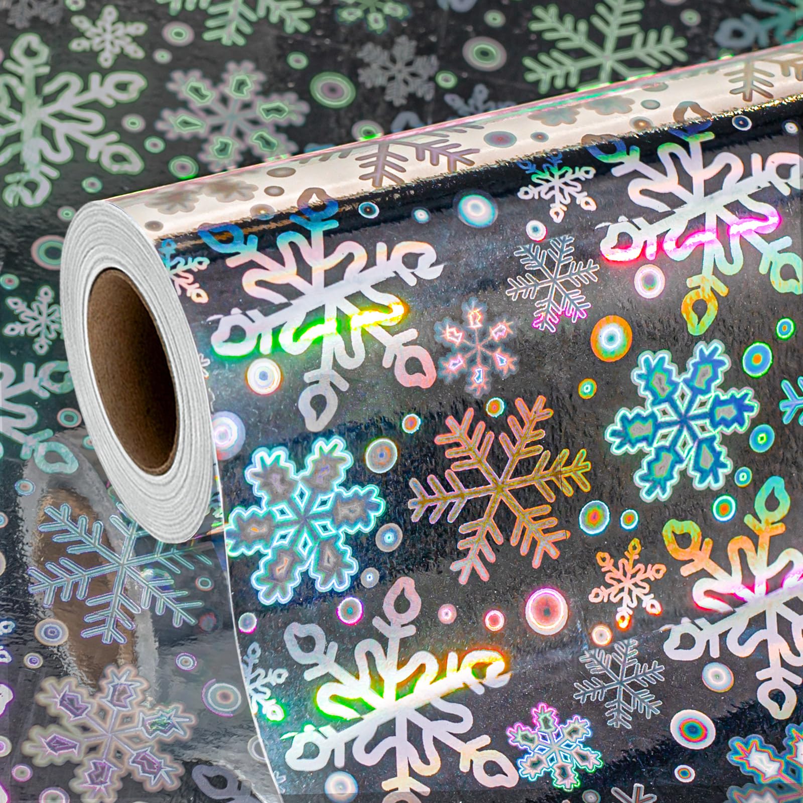 Amazon.com: Homeral Christmas Holographic Wrapping Paper Roll - Silver ...