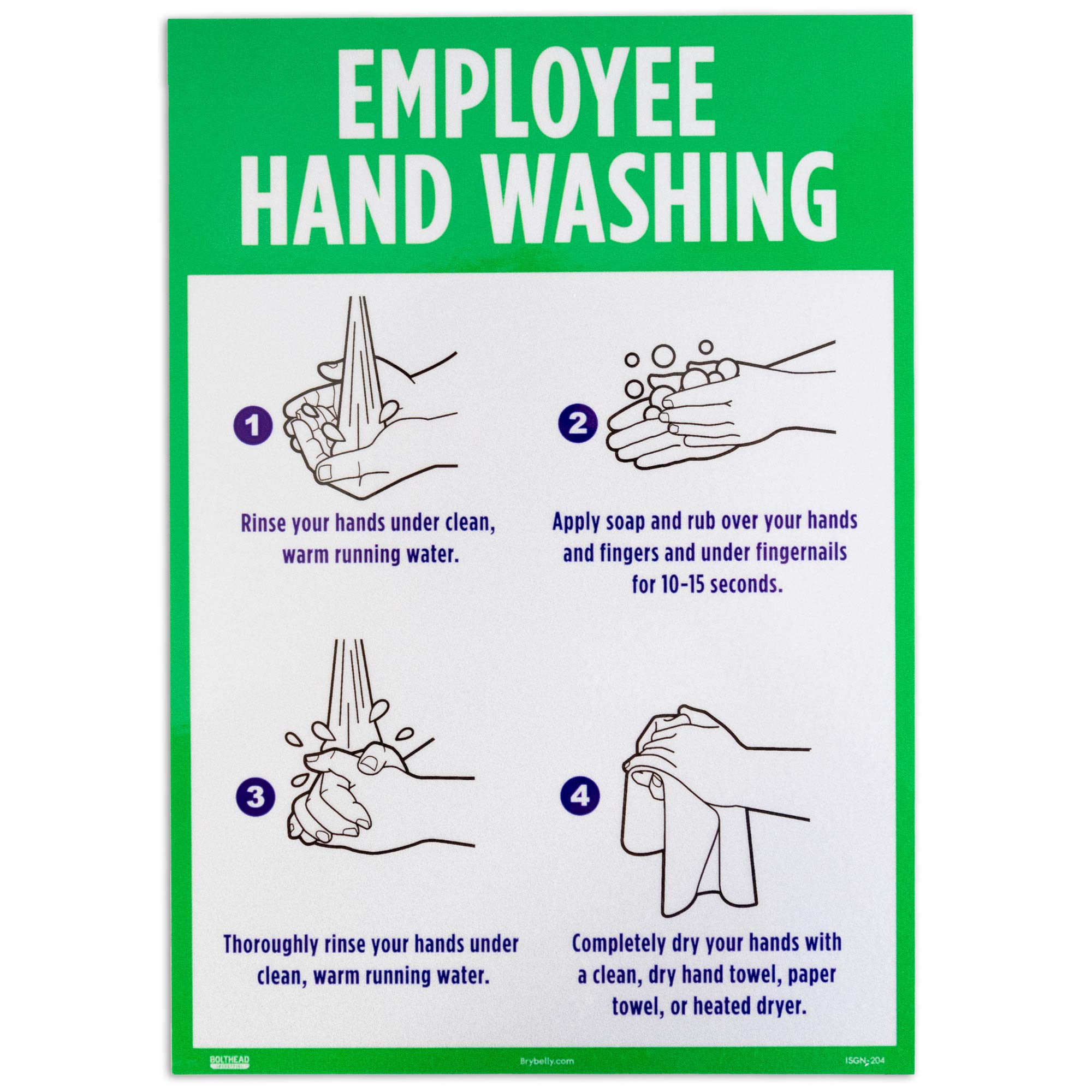 Buy Employee Hand Washing Decal Sign - Public Restroom or Kitchen Sink ...